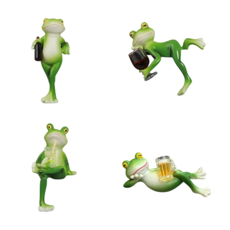 Tipsy Frogs Figurines Pot Huggers Hanging Frogs Sculpture Outdoor ...