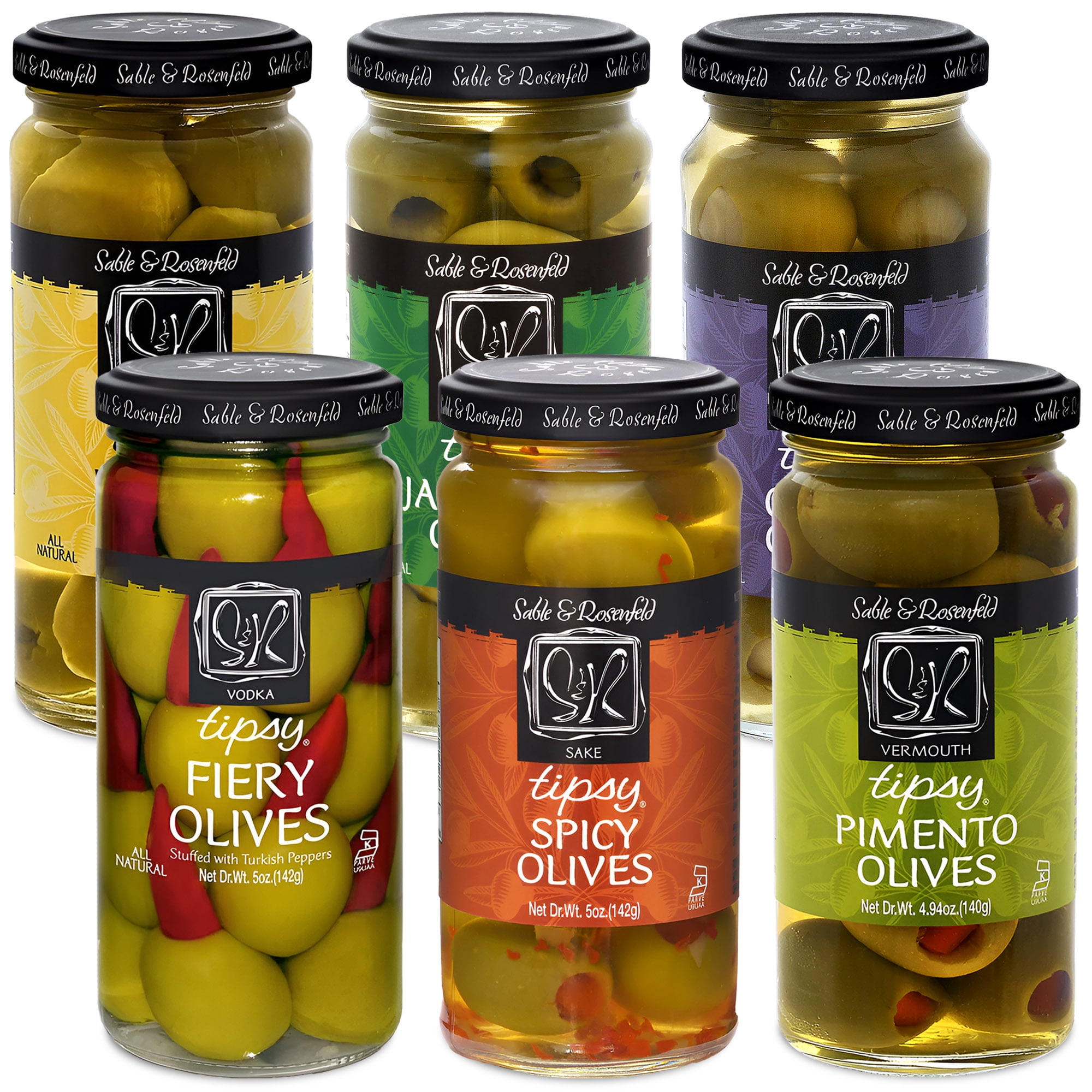 Tipsy Green Olives Stuffed with Peppers, Lemon, Garlic, Jalapenos ...