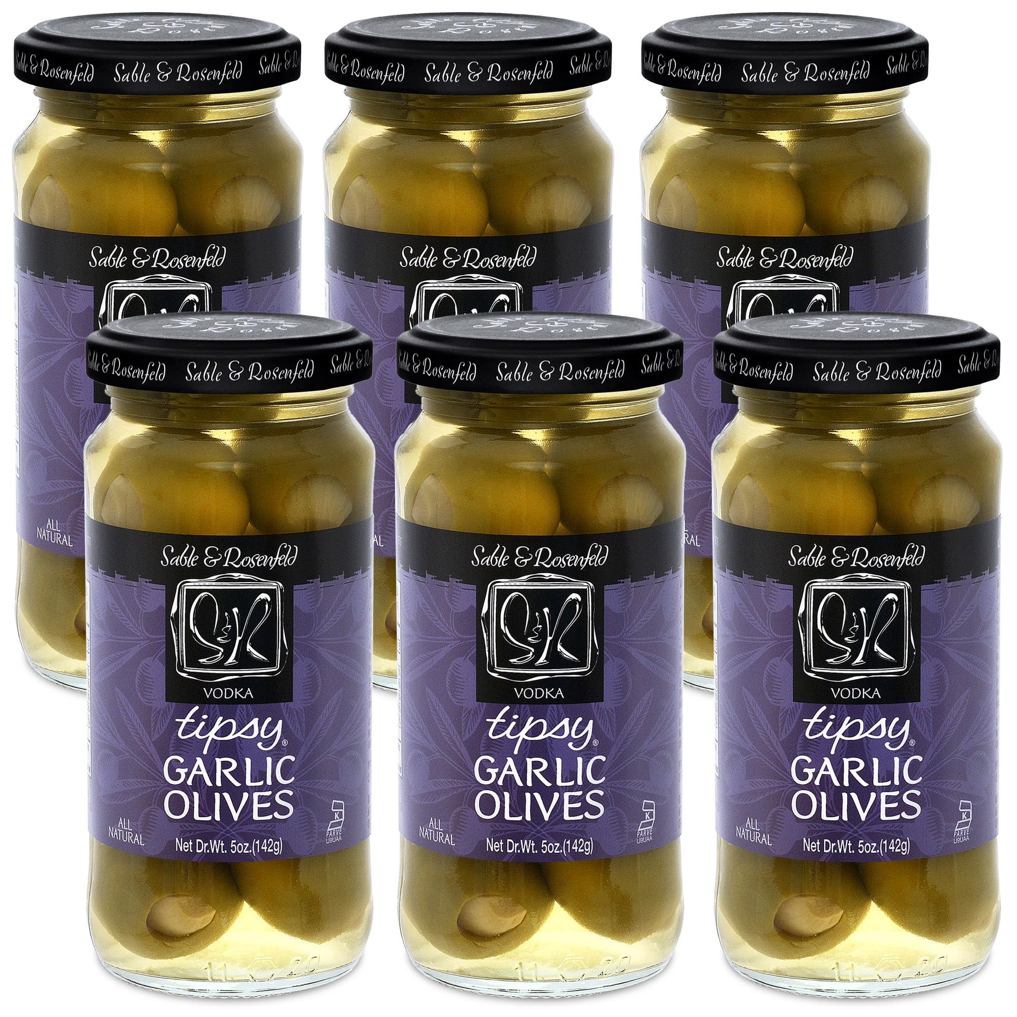 Tipsy Olives - Green Olives Stuffed with Garlic - Large Cocktail Olives ...