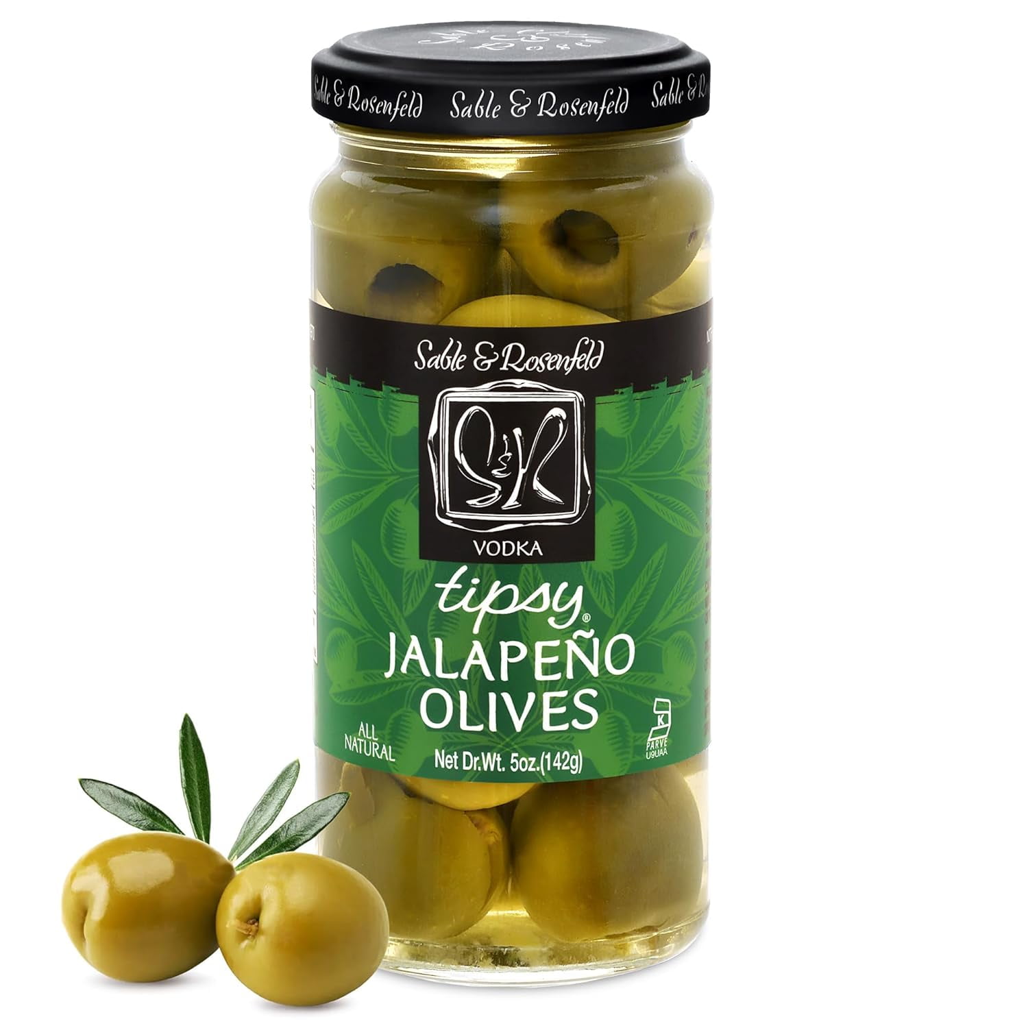 Tipsy Olives - Green Olives Stuffed with Jalapeño - Large Cocktail ...
