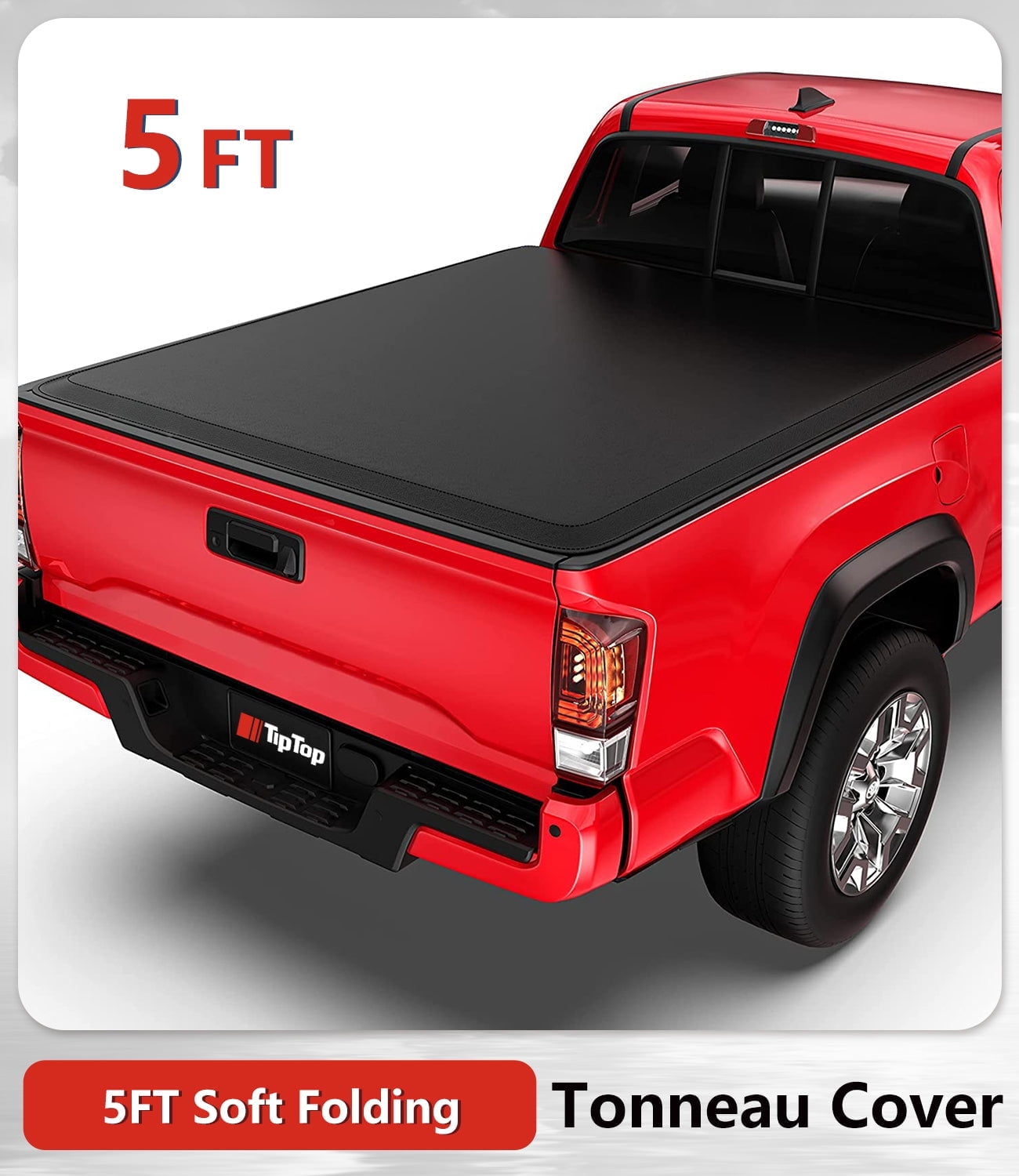 Tiptop Soft Folding Tonneau Cover Truck Bed For 2016-2023 Tacoma 5ft ...