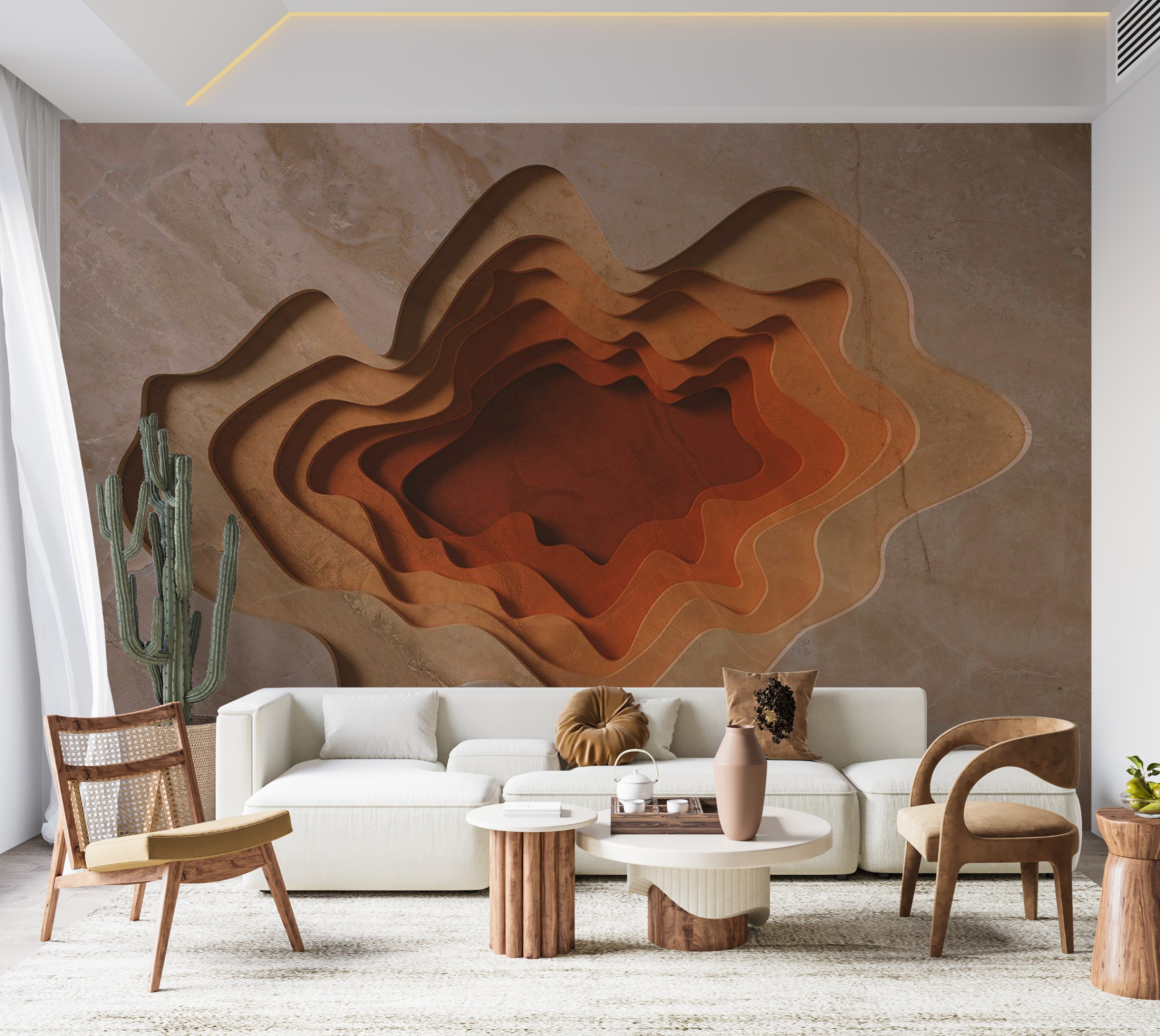 Tiptophomedecor - 3D Illusion Wallpaper Wall Mural - Multilayer ...