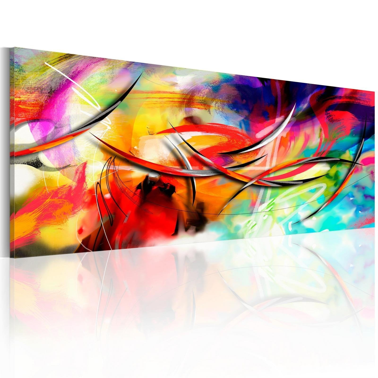 Tiptophomedecor Abstract Canvas Wall Art - Dance Of The Rainbow ...