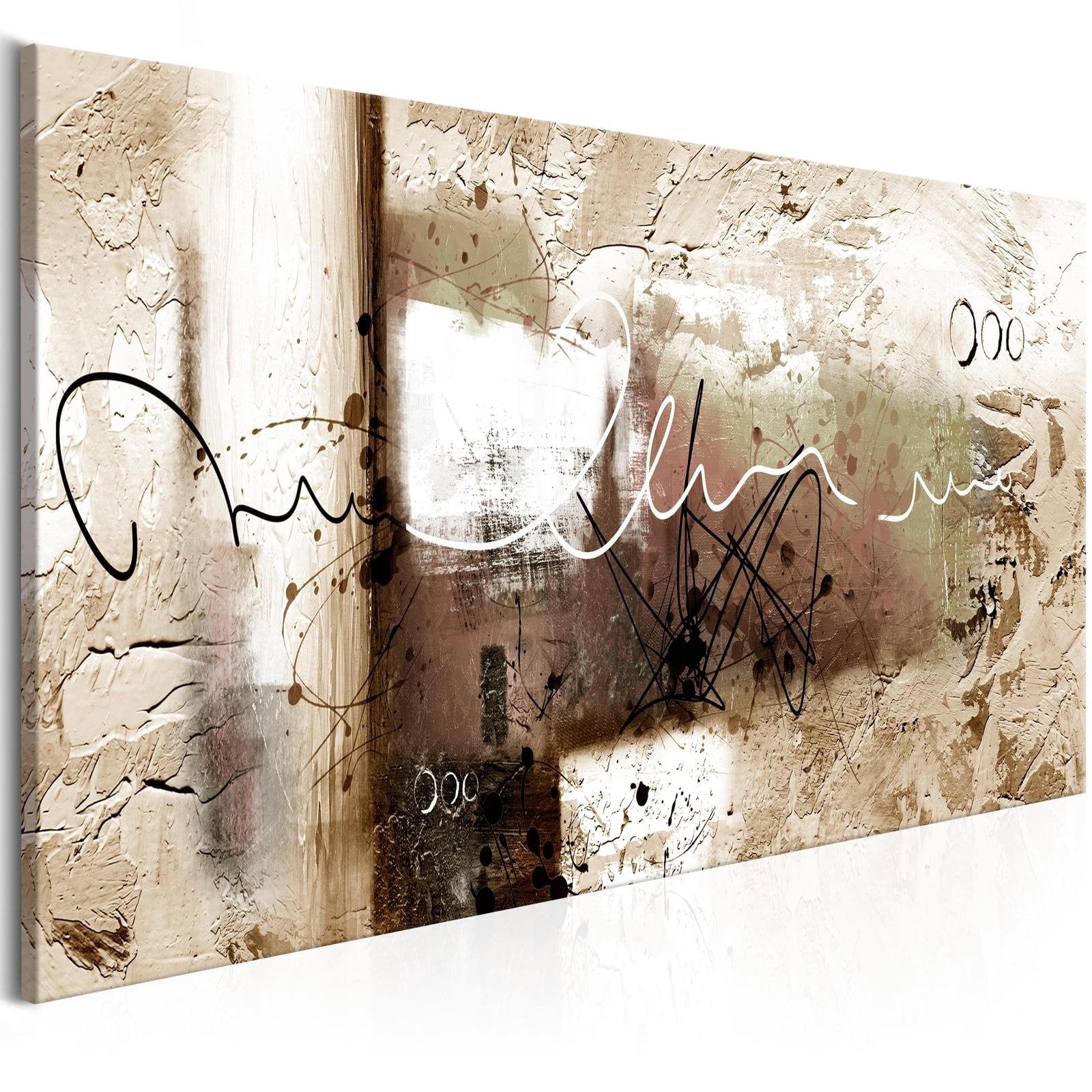 Tiptophomedecor Abstract Canvas Wall Art - Hammer Beige Narrow ...