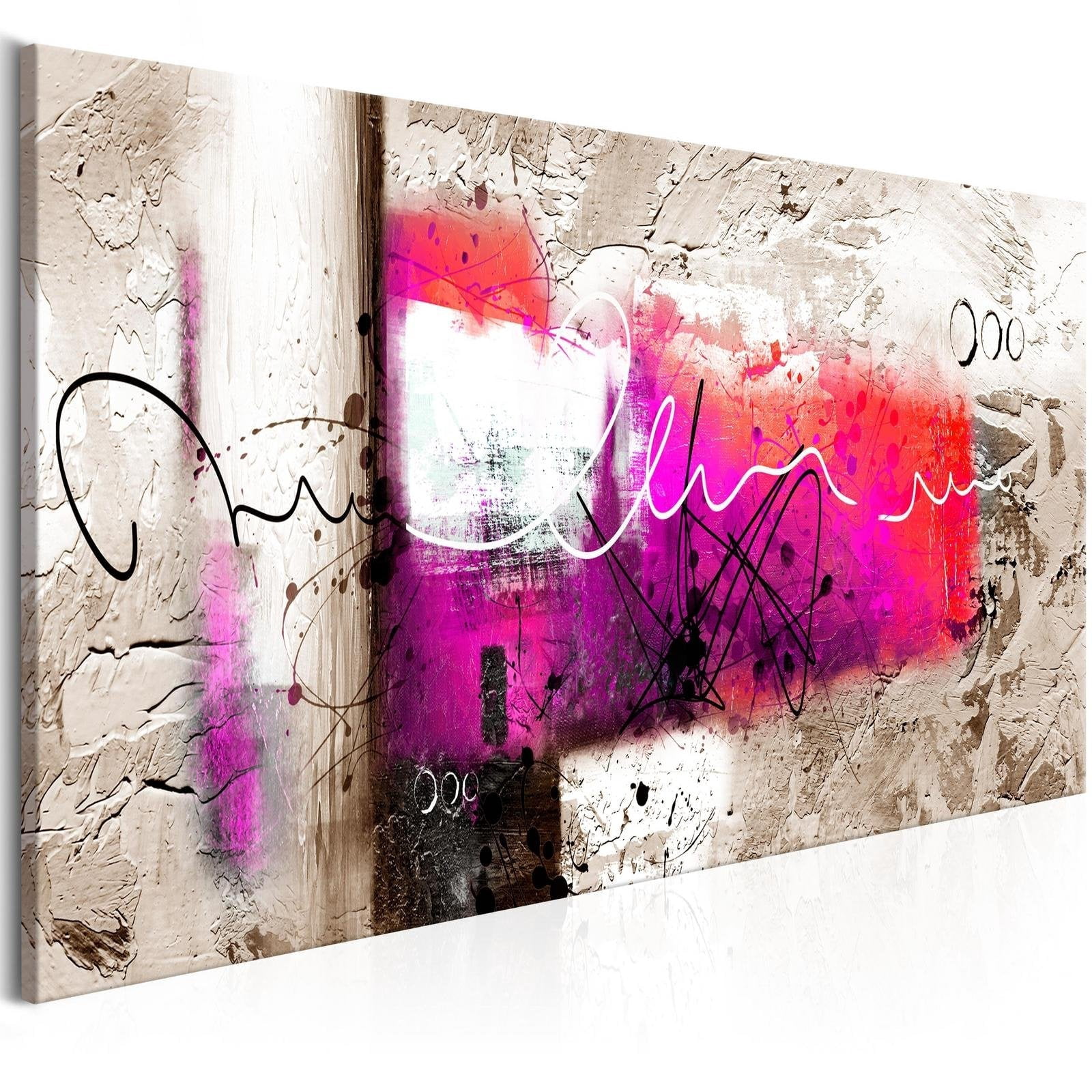 Tiptophomedecor Abstract Canvas Wall Art - Hammer Pink Narrow ...