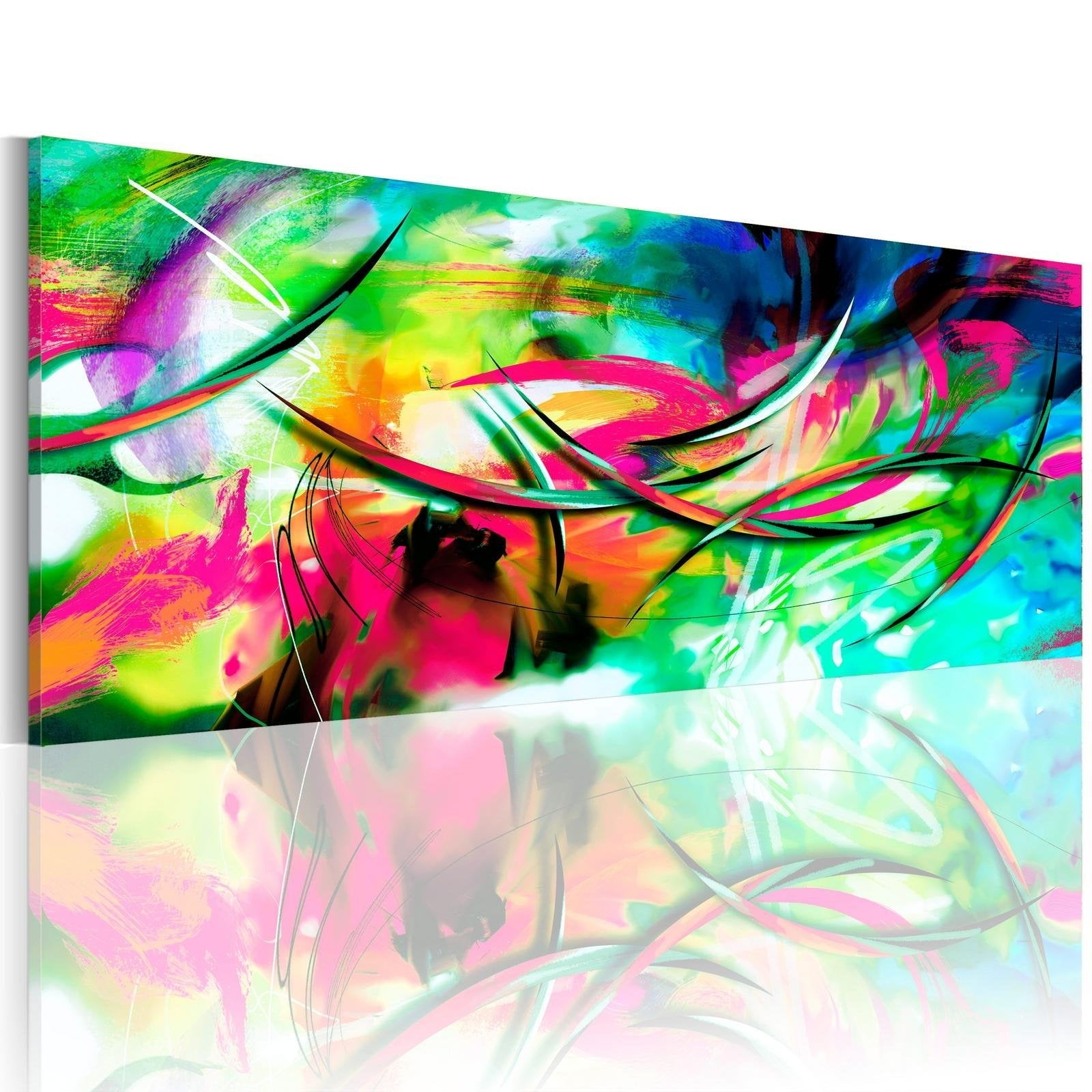 Tiptophomedecor Abstract Canvas Wall Art - Madness Of Color - Stretched ...