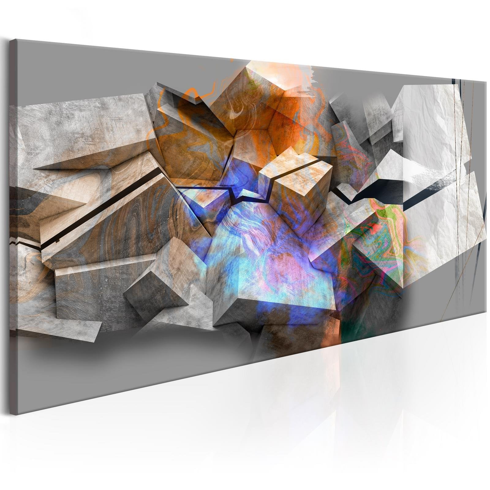 Tiptophomedecor Abstract Canvas Wall Art - Painted Blocks - Stretched ...
