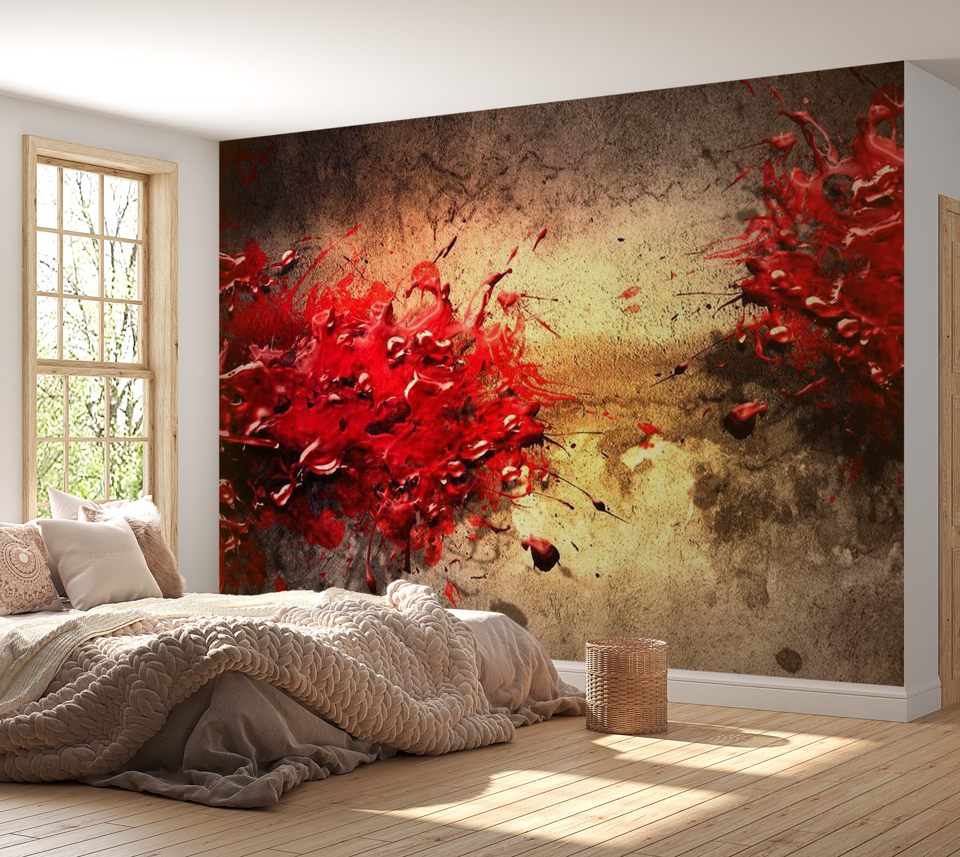 Tiptophomedecor Abstract Wallpaper Wall Mural - A Volcano Of Passion ...
