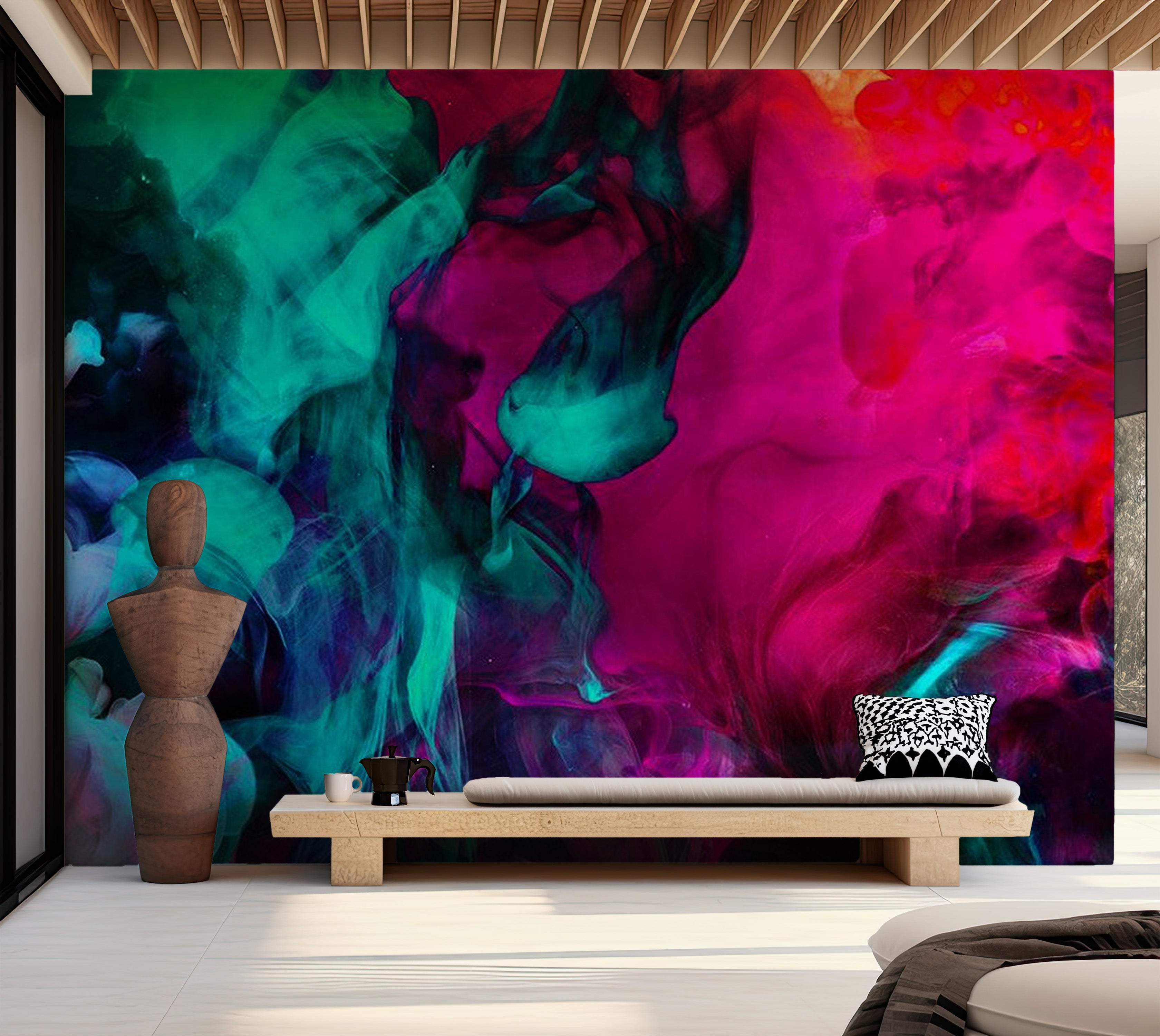 Tiptophomedecor Abstract Wallpaper Wall Mural - Color Madness - Walmart.com