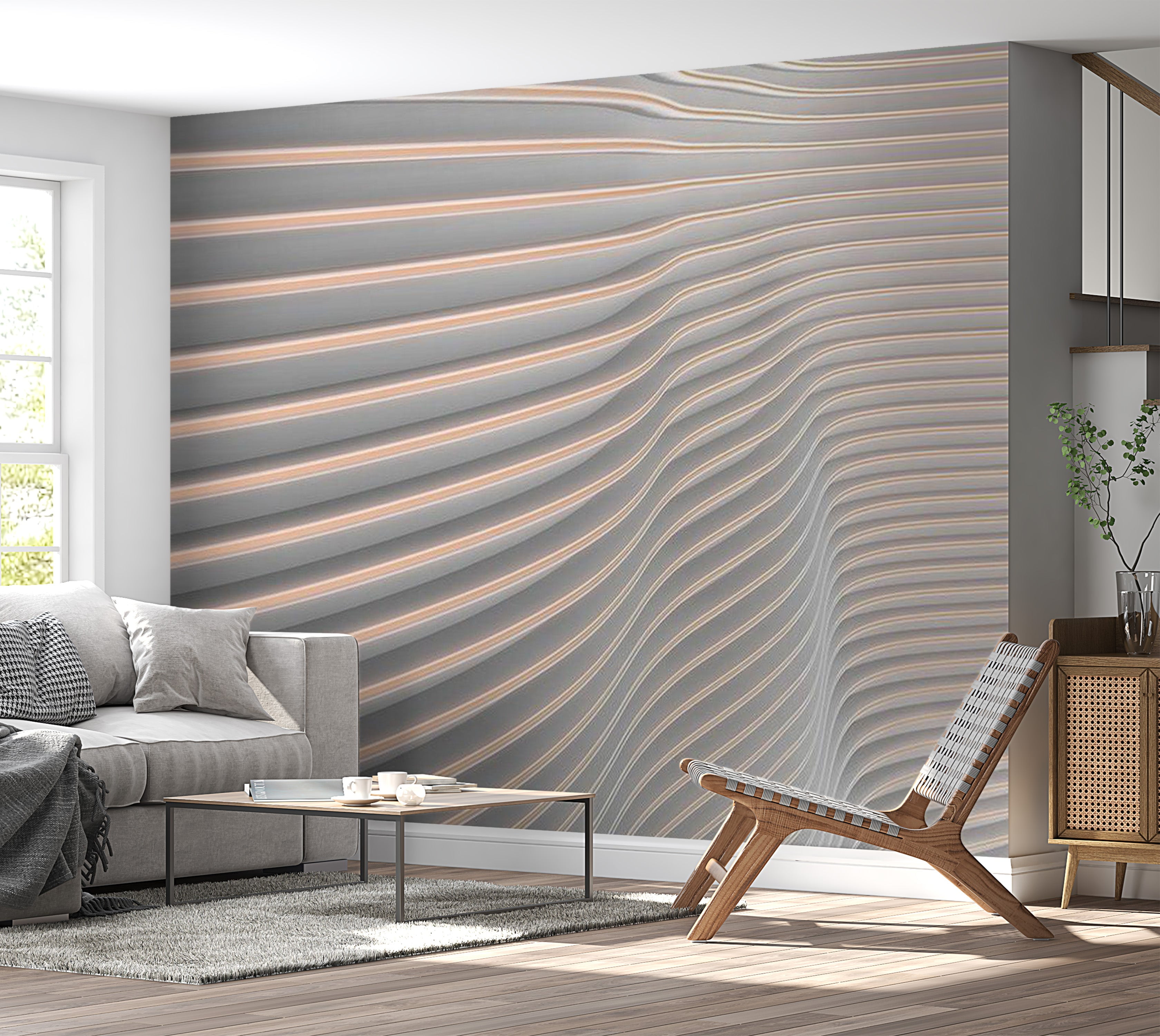 Tiptophomedecor Abstract Wallpaper Wall Mural - Cool Stripes - Walmart.com