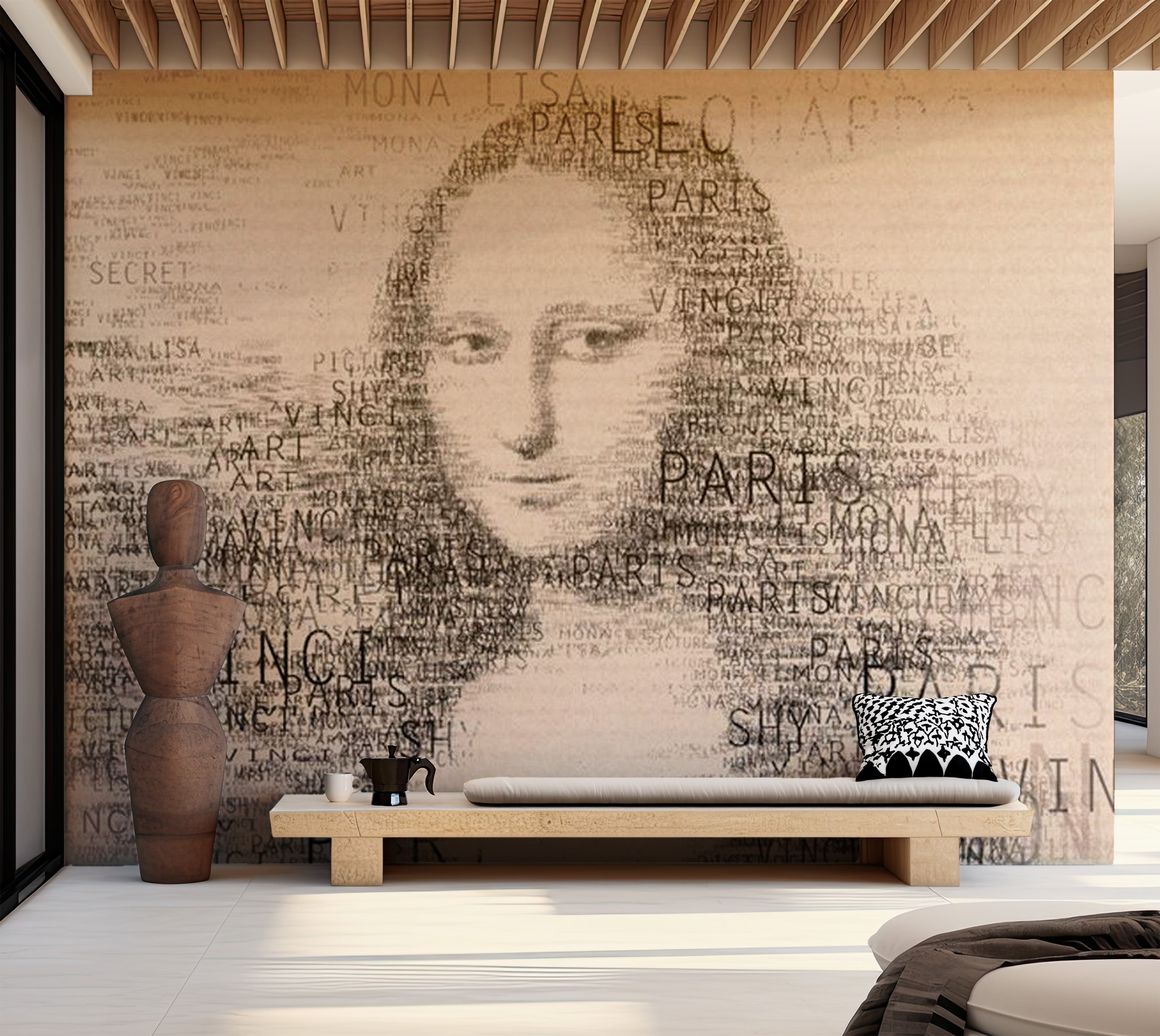 Tiptophomedecor Abstract Wallpaper Wall Mural - Mona Lisa's Thoughts ...