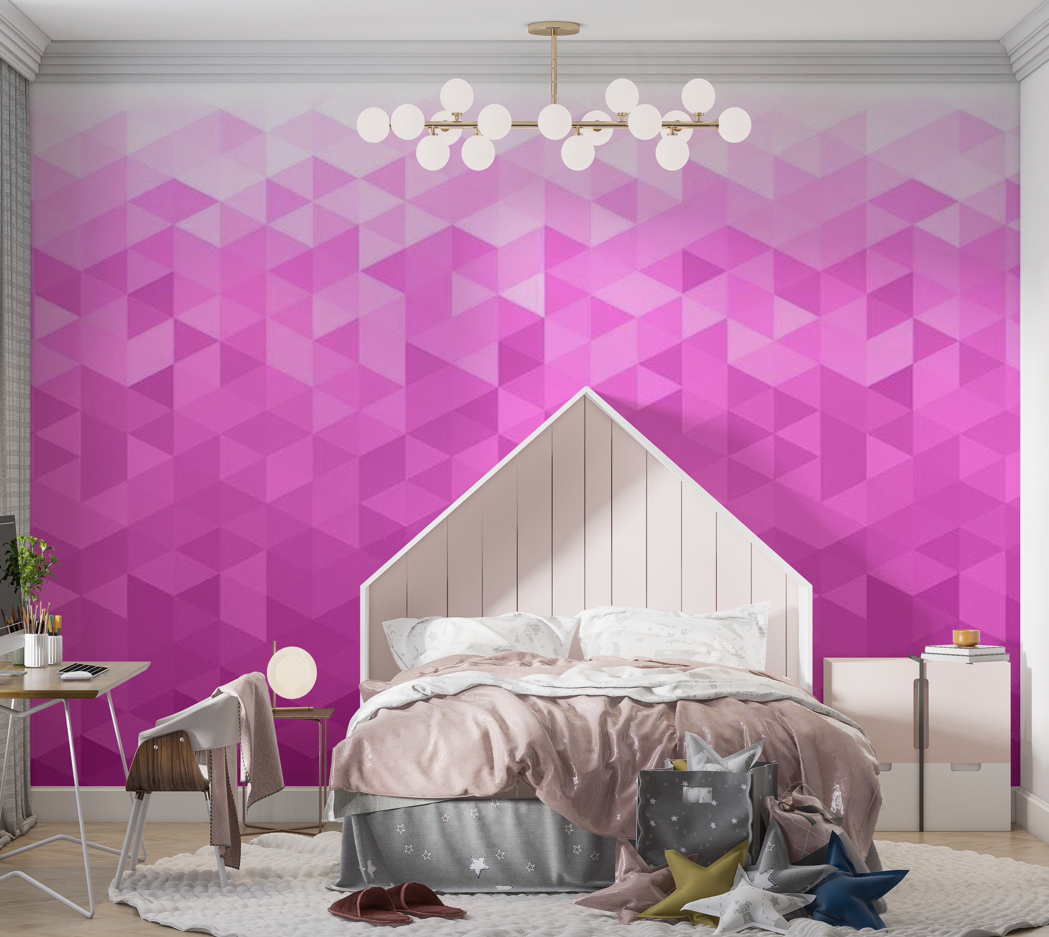 Tiptophomedecor Abstract Wallpaper Wall Mural - Pink Pixel - Walmart.com