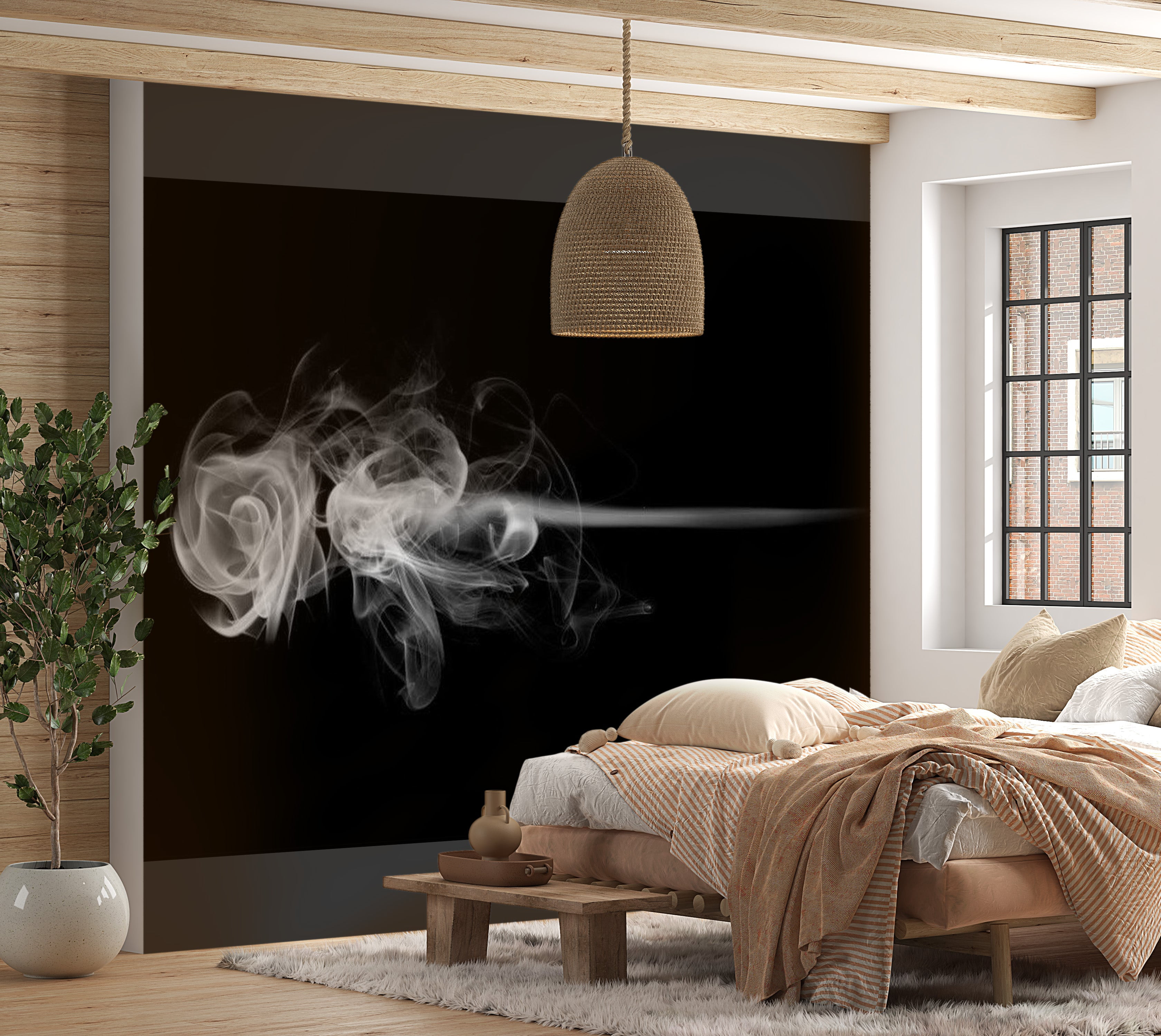 Tiptophomedecor Abstract Wallpaper Wall Mural - Rose Smoke - Walmart.com