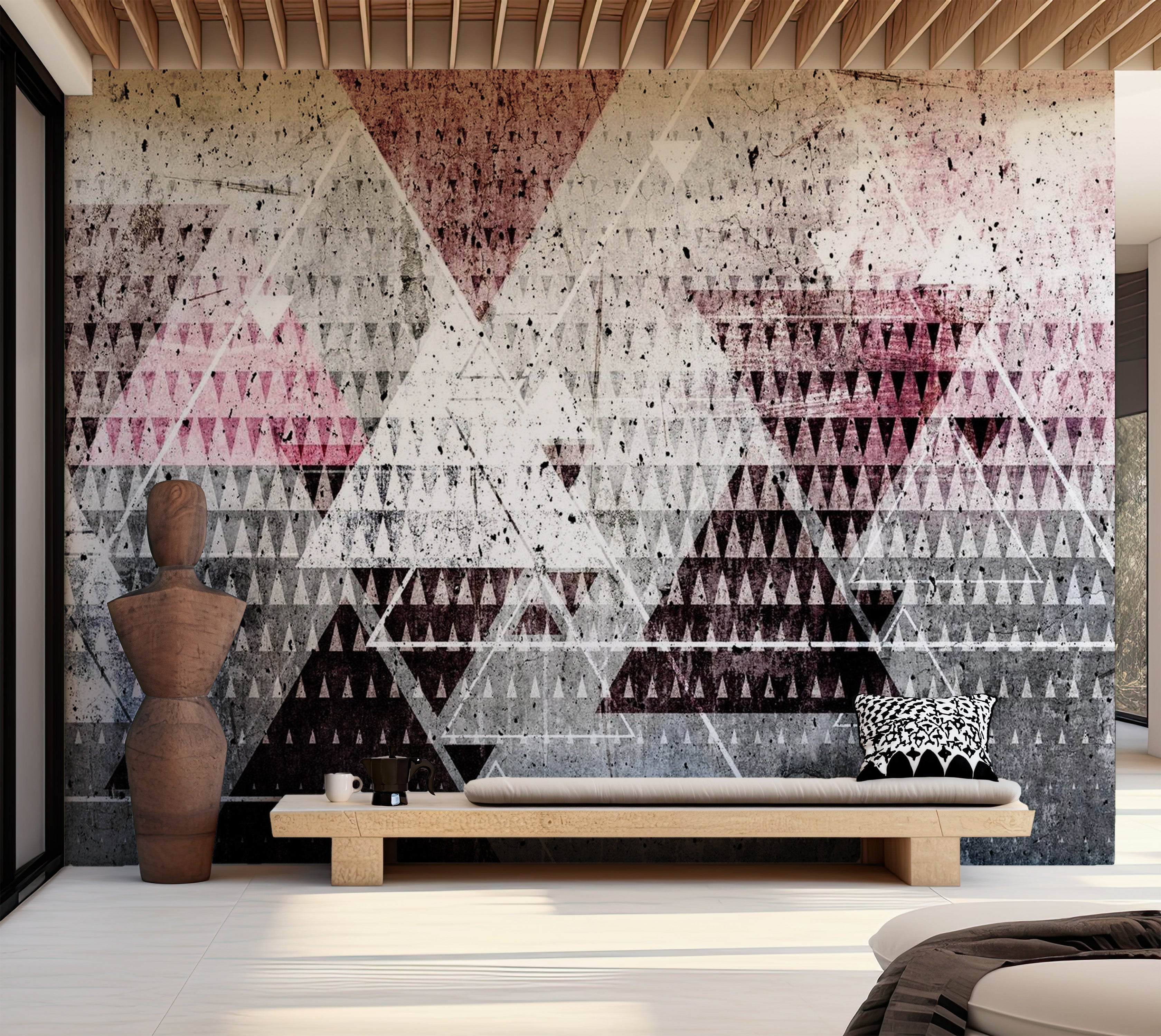 Tiptophomedecor Abstract Wallpaper Wall Mural - Triangles - Walmart.com