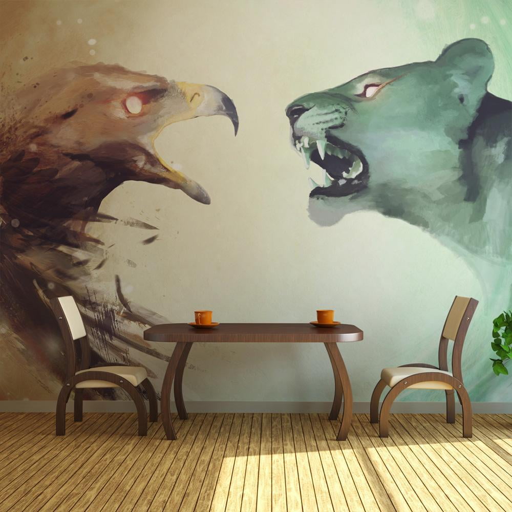 Tiptophomedecor Animal Wallpaper Wall Mural - Interspecies Clash ...