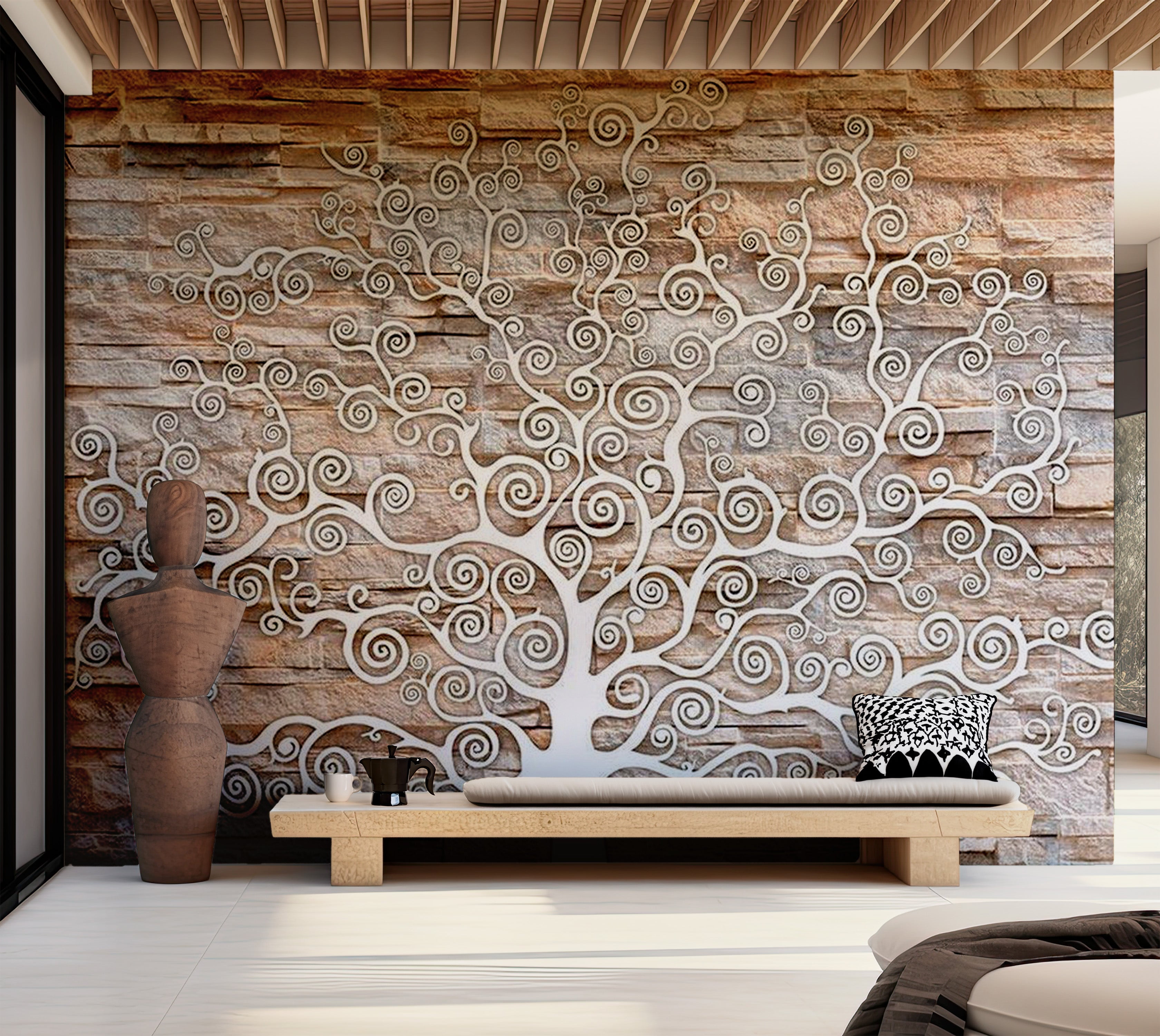 Tiptophomedecor Background & Patterns Wallpaper Wall Mural - Stone Tree ...