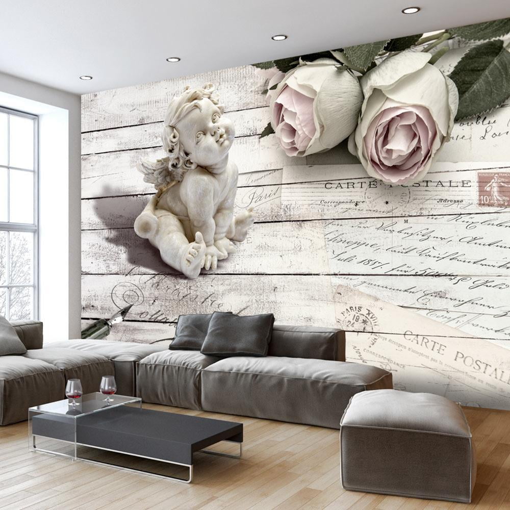 Tiptophomedecor Floral Wallpaper Wall Mural - Angel & Roses - Walmart.com