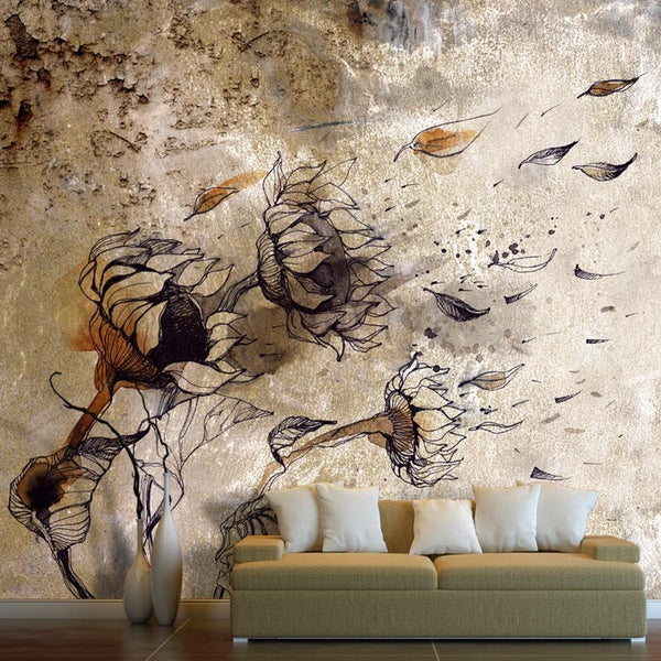 Tiptophomedecor Floral Wallpaper Wall Mural - Breath Of Wind - Walmart.com