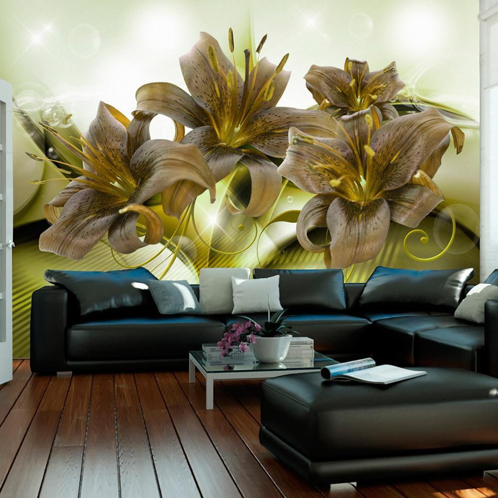 Tiptophomedecor Floral Wallpaper Wall Mural - Ecstatic Green - Walmart.com