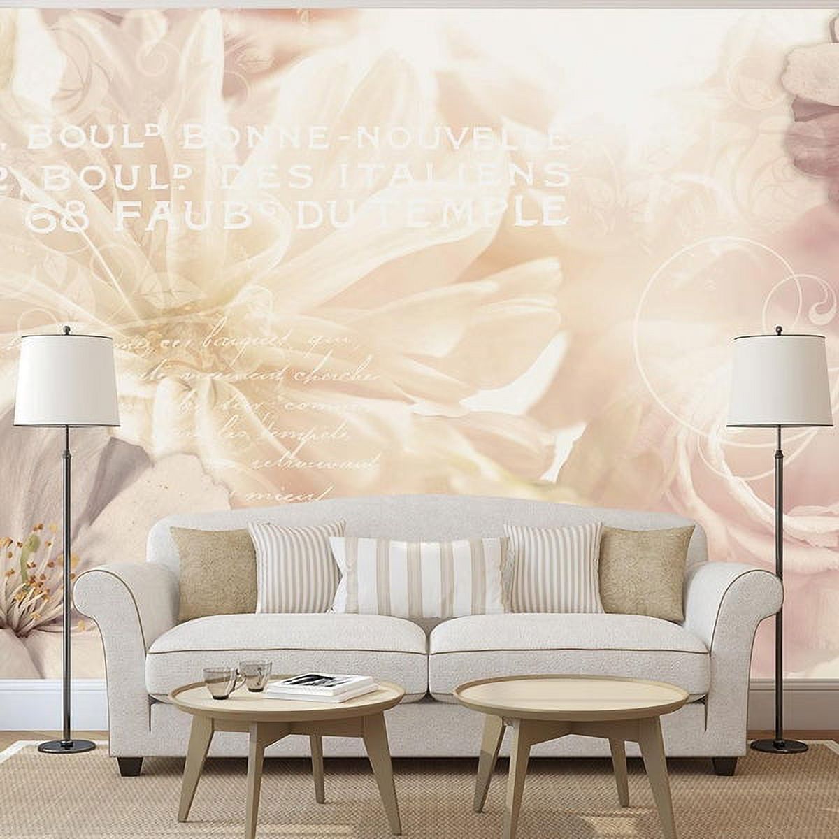 Tiptophomedecor Floral Wallpaper Wall Mural - Kiss Of Gentleness ...