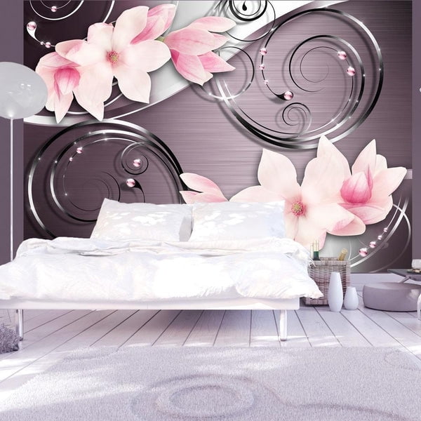Tiptophomedecor Floral Wallpaper Wall Mural - Pink Phantasmagoria ...