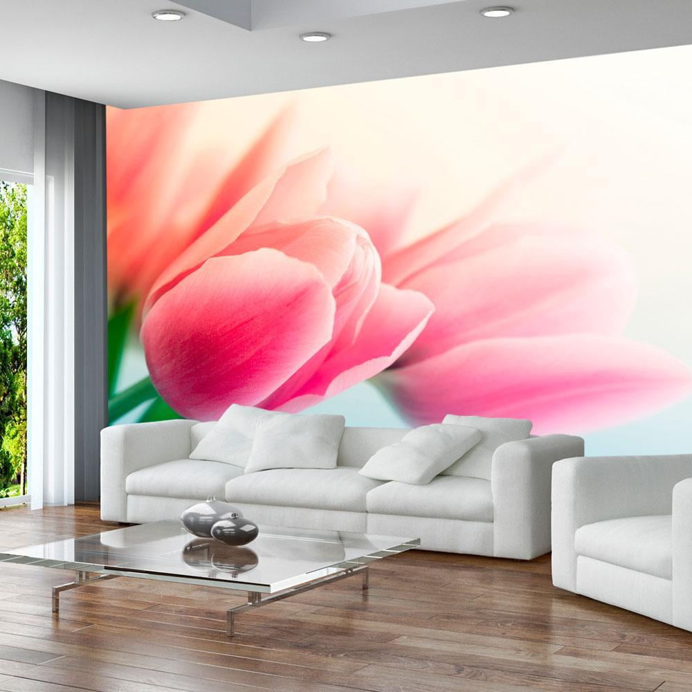 Tiptophomedecor Floral Wallpaper Wall Mural - Spring And Tulips ...