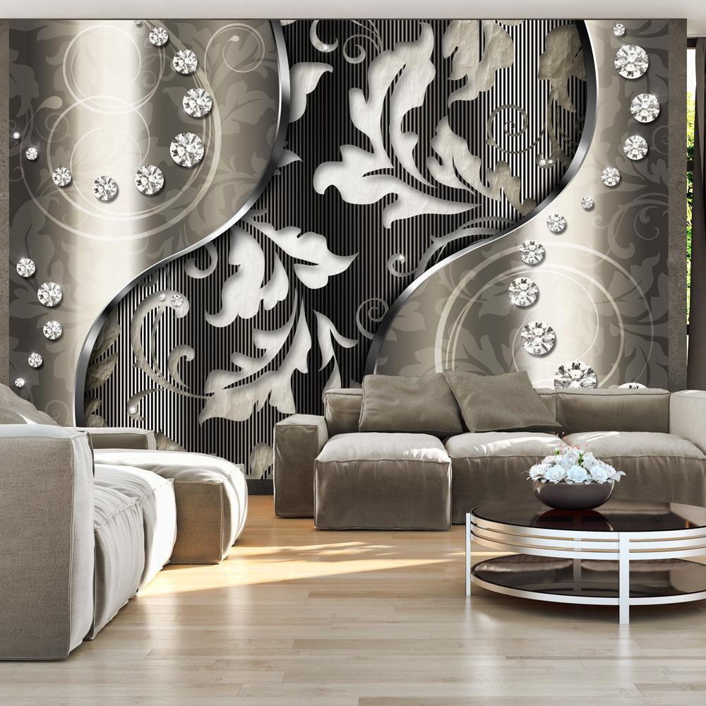 Tiptophomedecor Glam Wallpaper Wall Mural - Diamond Leaves - Walmart.com
