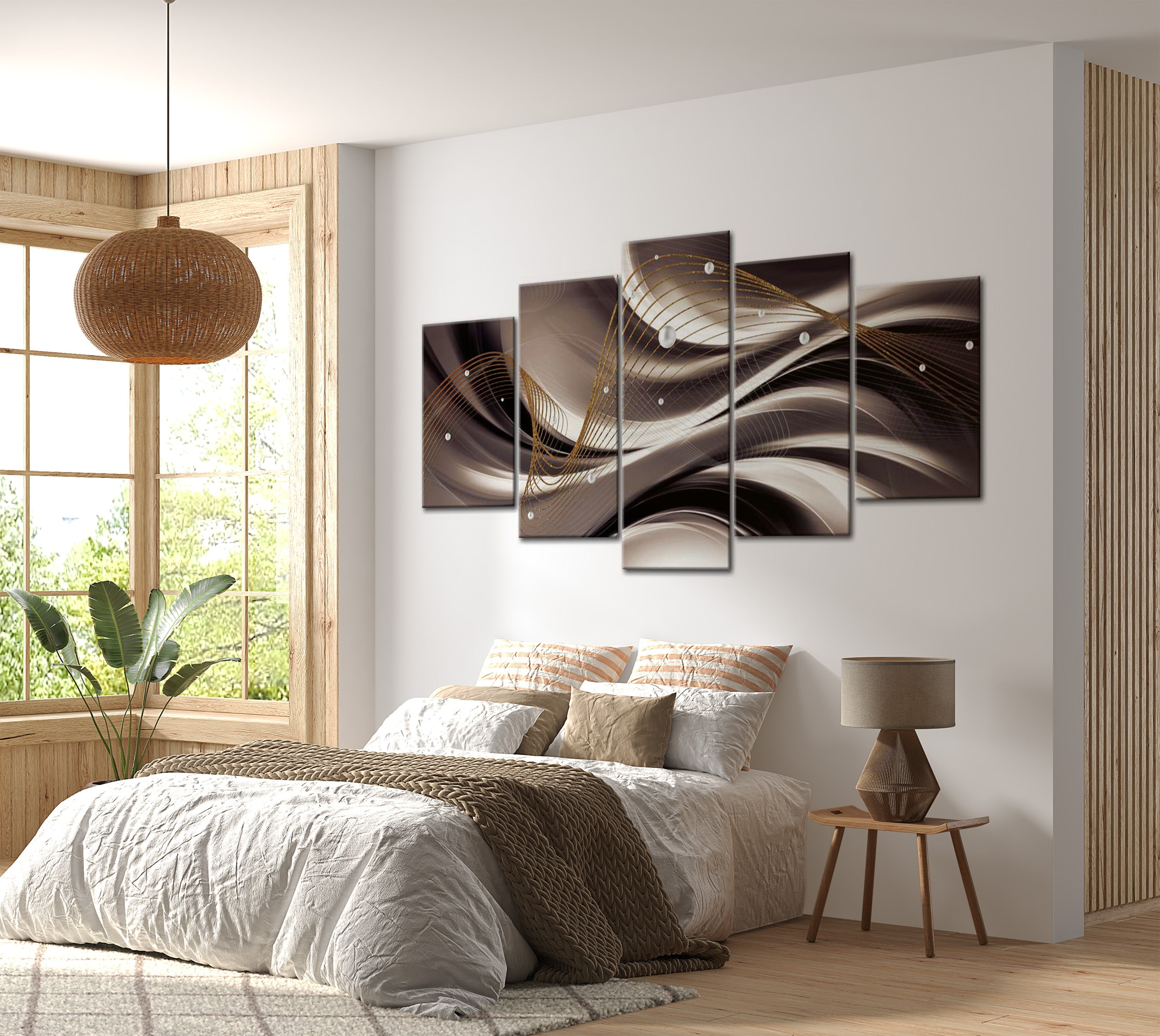 Tiptophomedecor Glamour Canvas Wall Art - Abstract Cobweb - Stretched ...