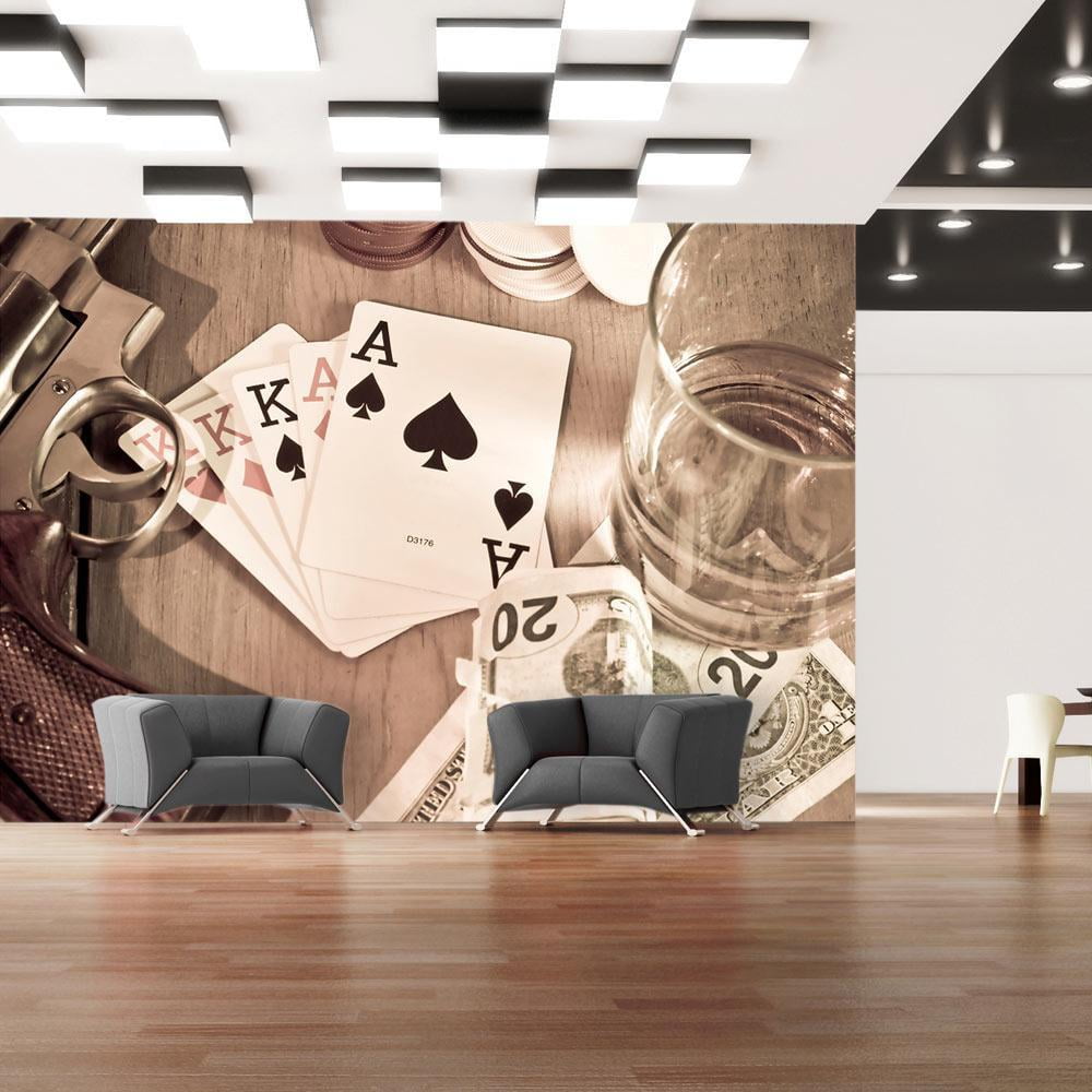Tiptophomedecor Hobby Wallpaper Wall Mural - Cards & Drinks - Walmart.com