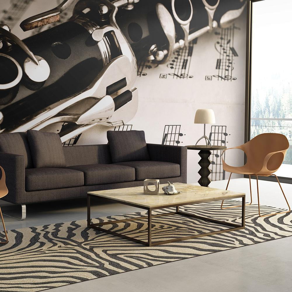 Tiptophomedecor Music Wallpaper Wall Mural - Clarinet & Music Notes ...