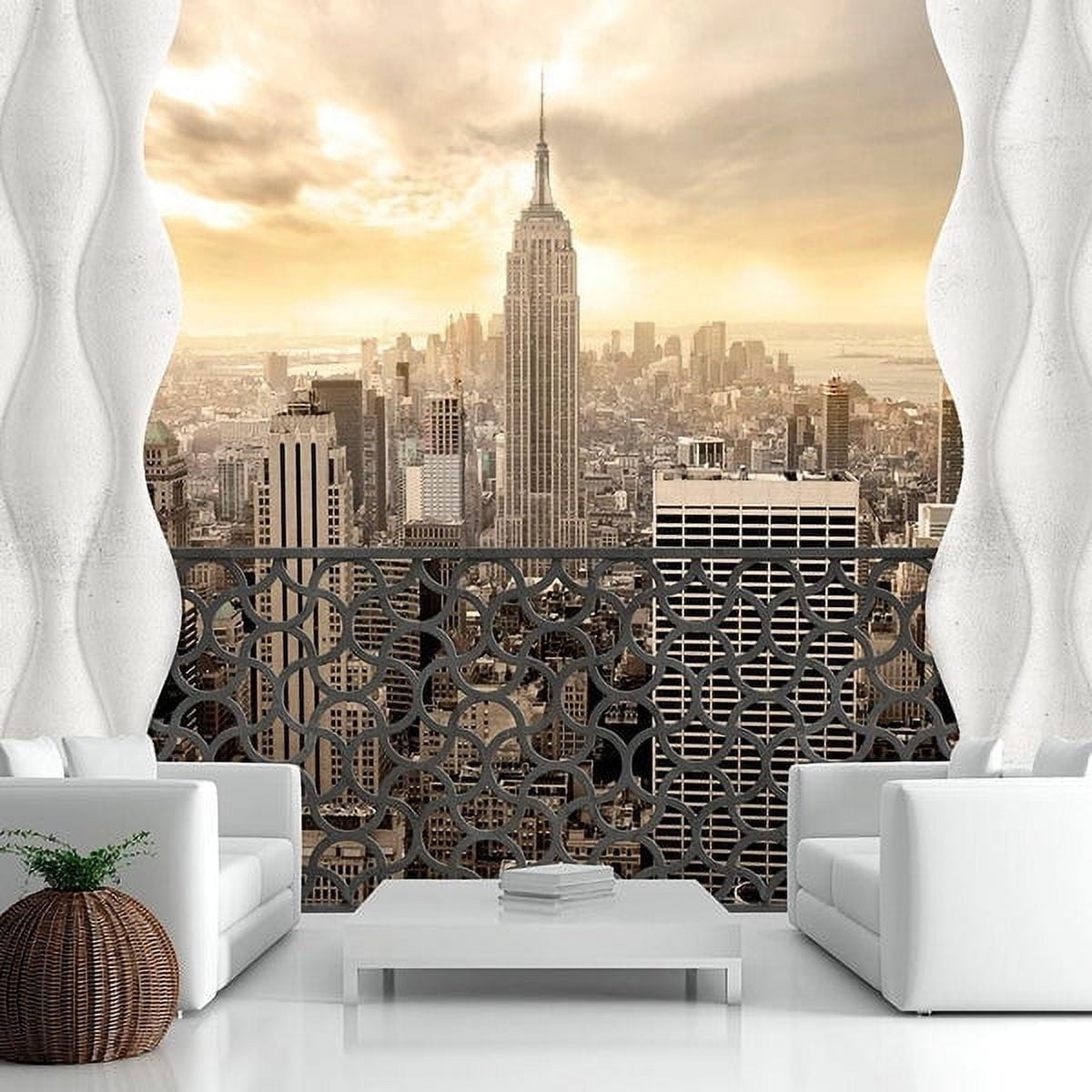 Tiptophomedecor New York Wallpaper Wall Mural - Balcony View Of NYC ...