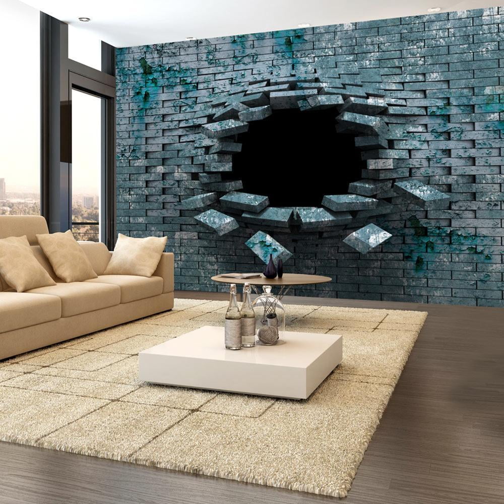 Tiptophomedecor Peel and Stick 3D Illusion Wallpaper Wall Mural -Blue ...