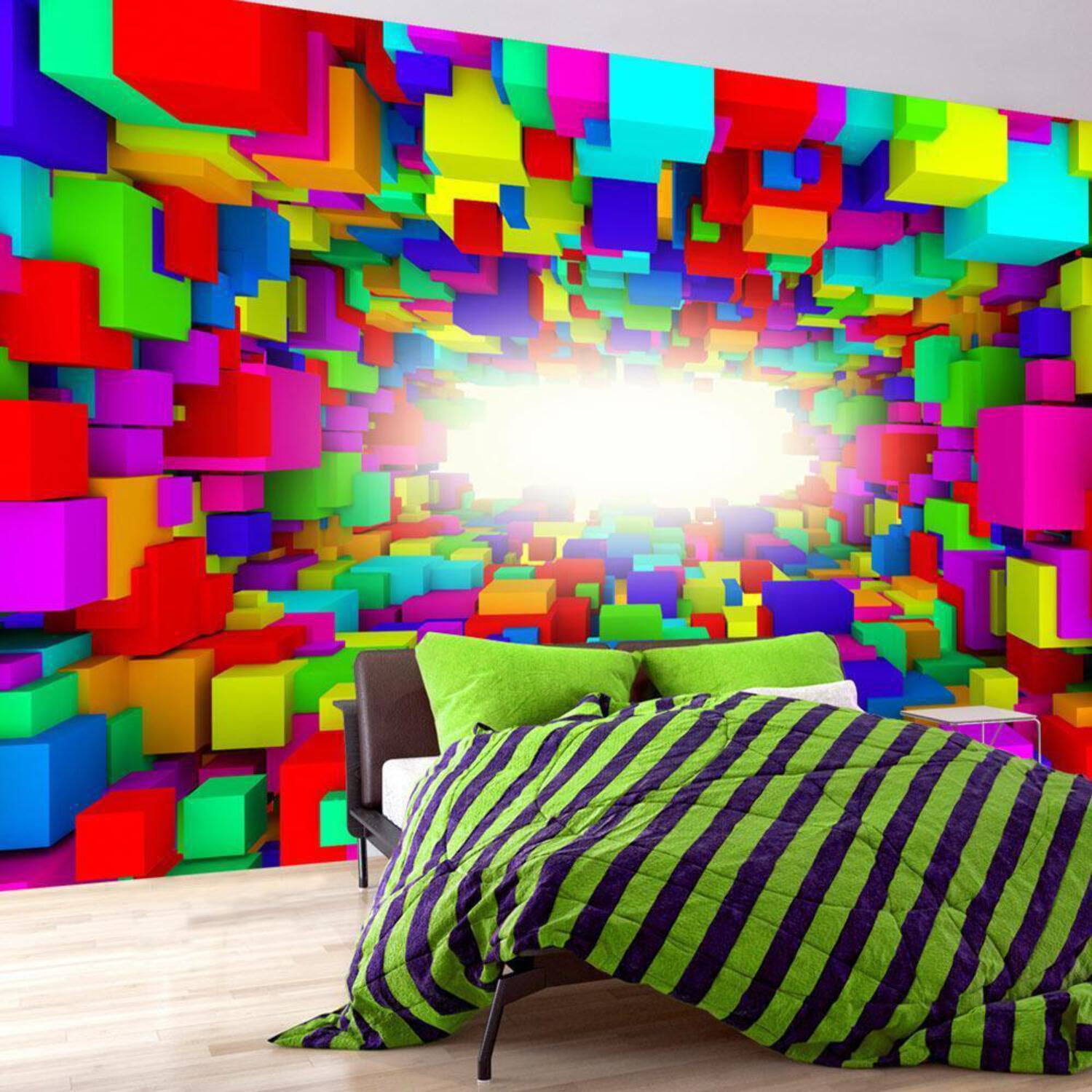 Tiptophomedecor Peel and Stick 3D Illusion Wallpaper Wall Mural - Light ...