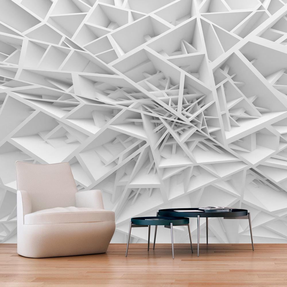 Tiptophomedecor Peel and Stick 3D Illusion Wallpaper Wall Mural - White ...