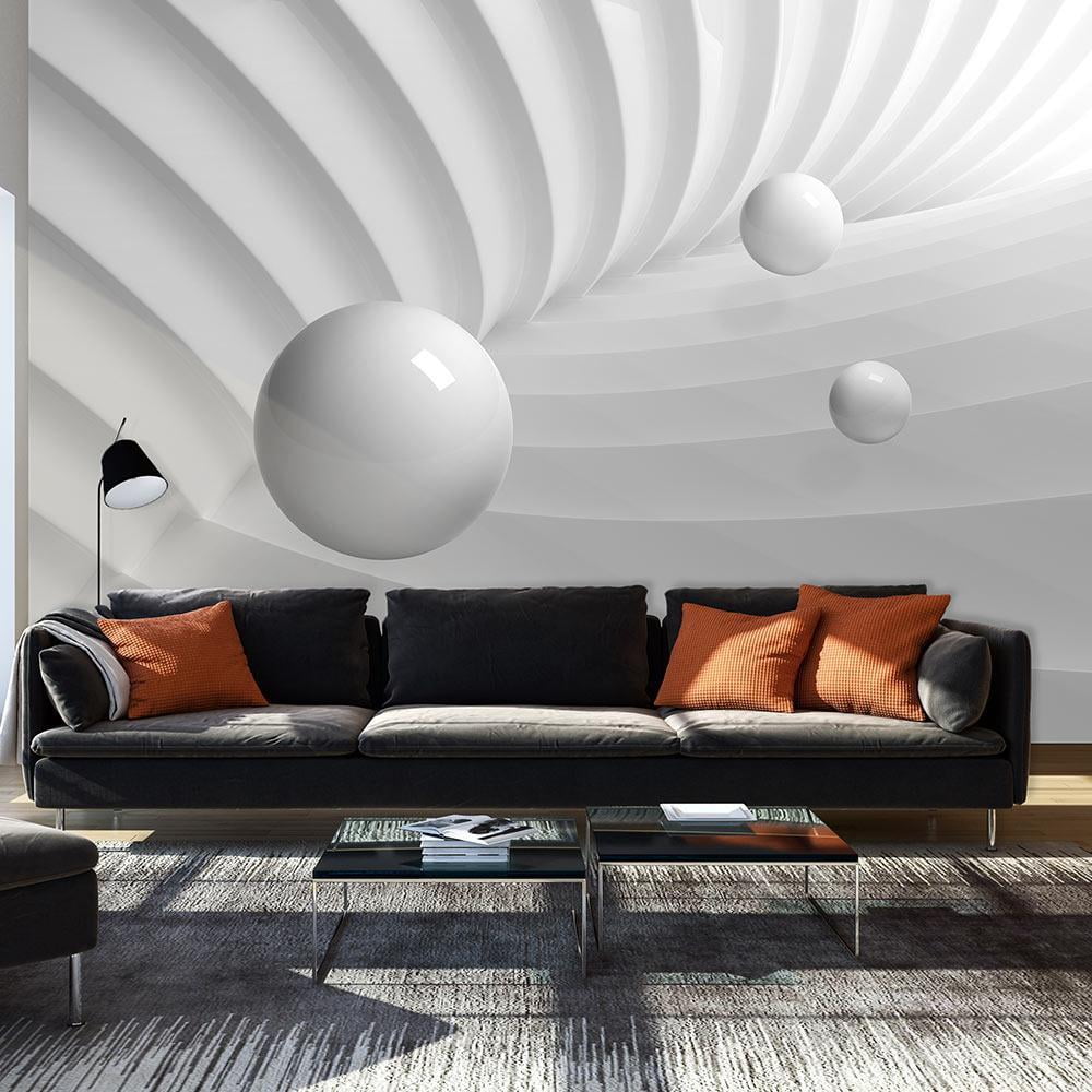 Tiptophomedecor Peel and Stick 3D Illusion Wallpaper Wall Mural - White ...