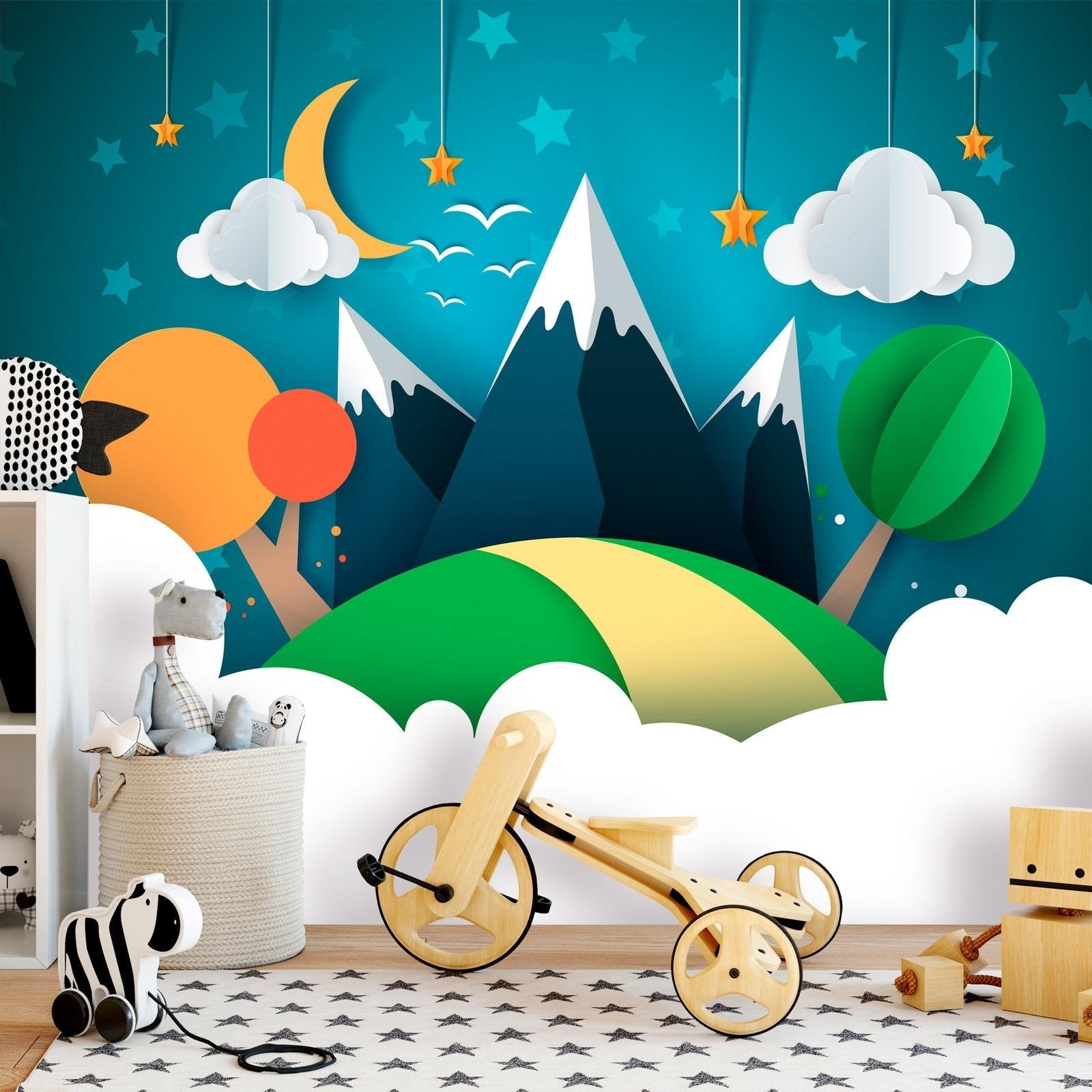 Tiptophomedecor Peel and Stick Cartoon Wallpaper Wall Mural - Little ...
