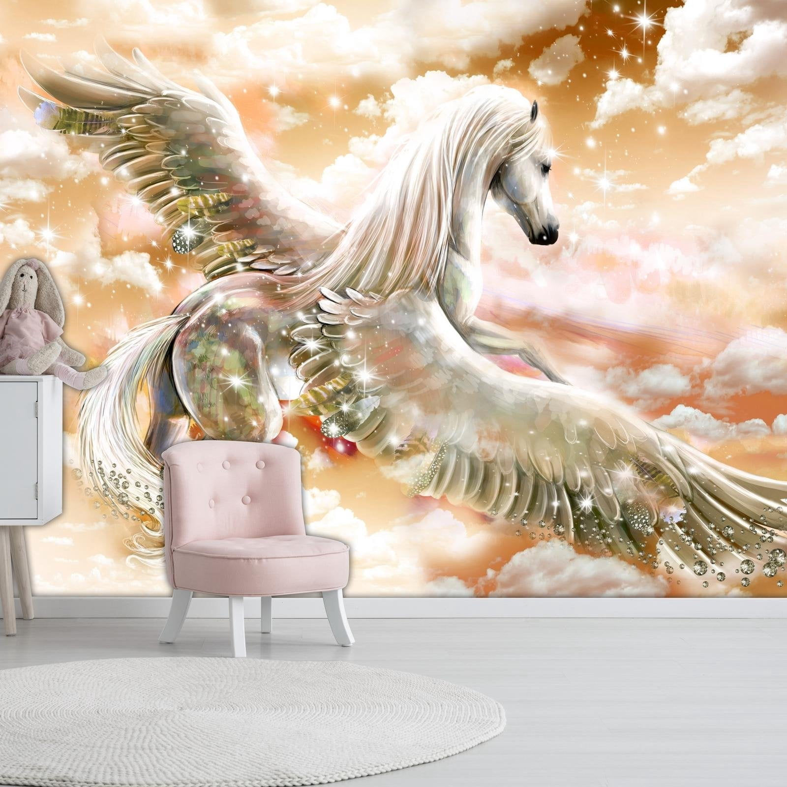 Tiptophomedecor Peel and Stick Fiction Wallpaper Wall Mural - Pegasus ...