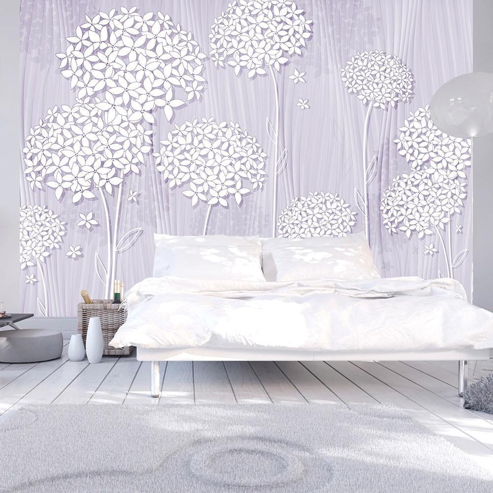 Tiptophomedecor Peel and Stick Floral Wallpaper Wall Mural - Purple ...