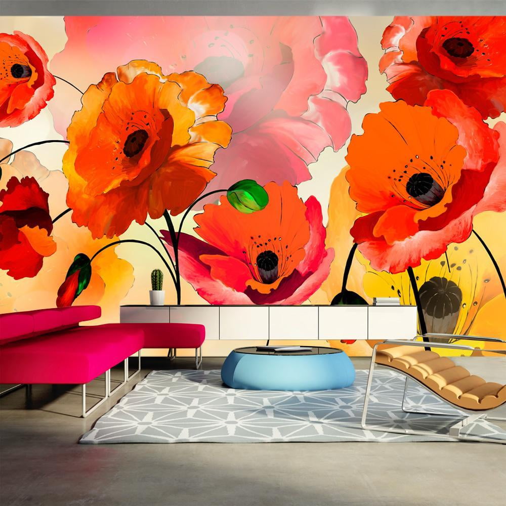 Tiptophomedecor Peel and Stick Floral XXL Wallpaper Wall Mural - Velvet ...