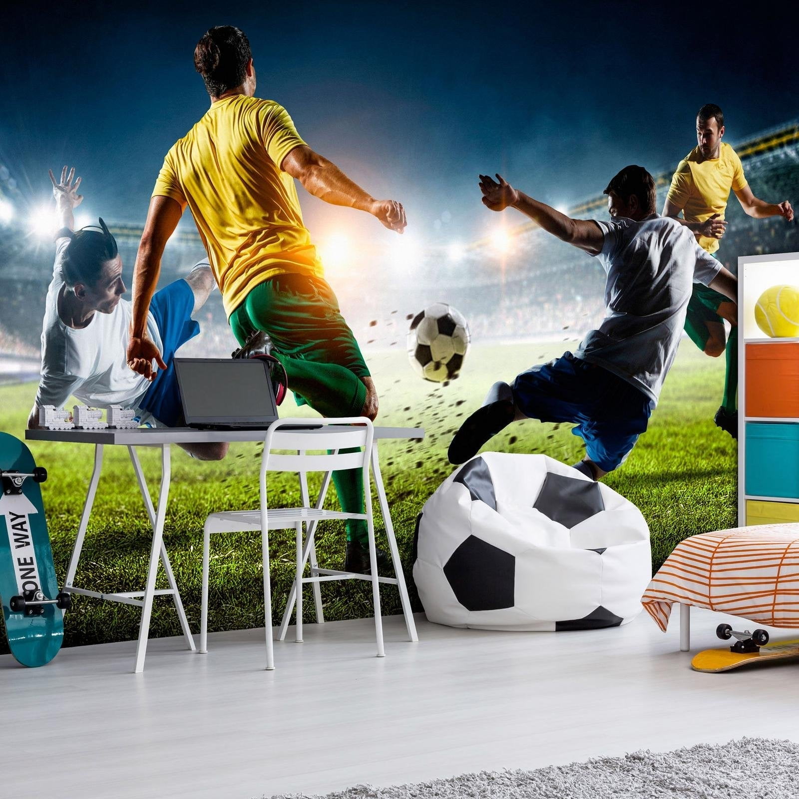Tiptophomedecor Peel and Stick Football Wallpaper Wall Mural - Decisive ...