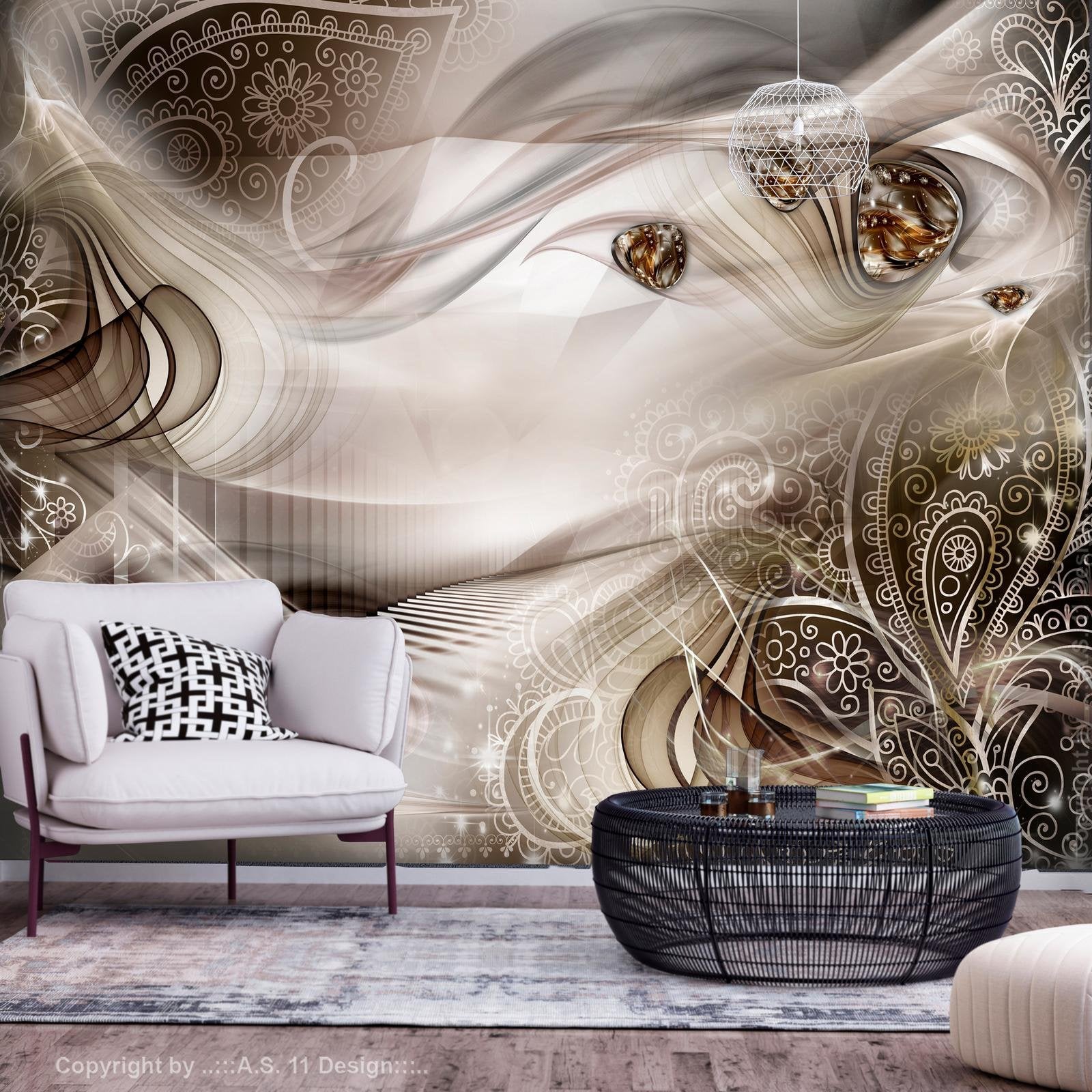 Tiptophomedecor Peel and Stick Glam Wallpaper Wall Mural - Autumn ...