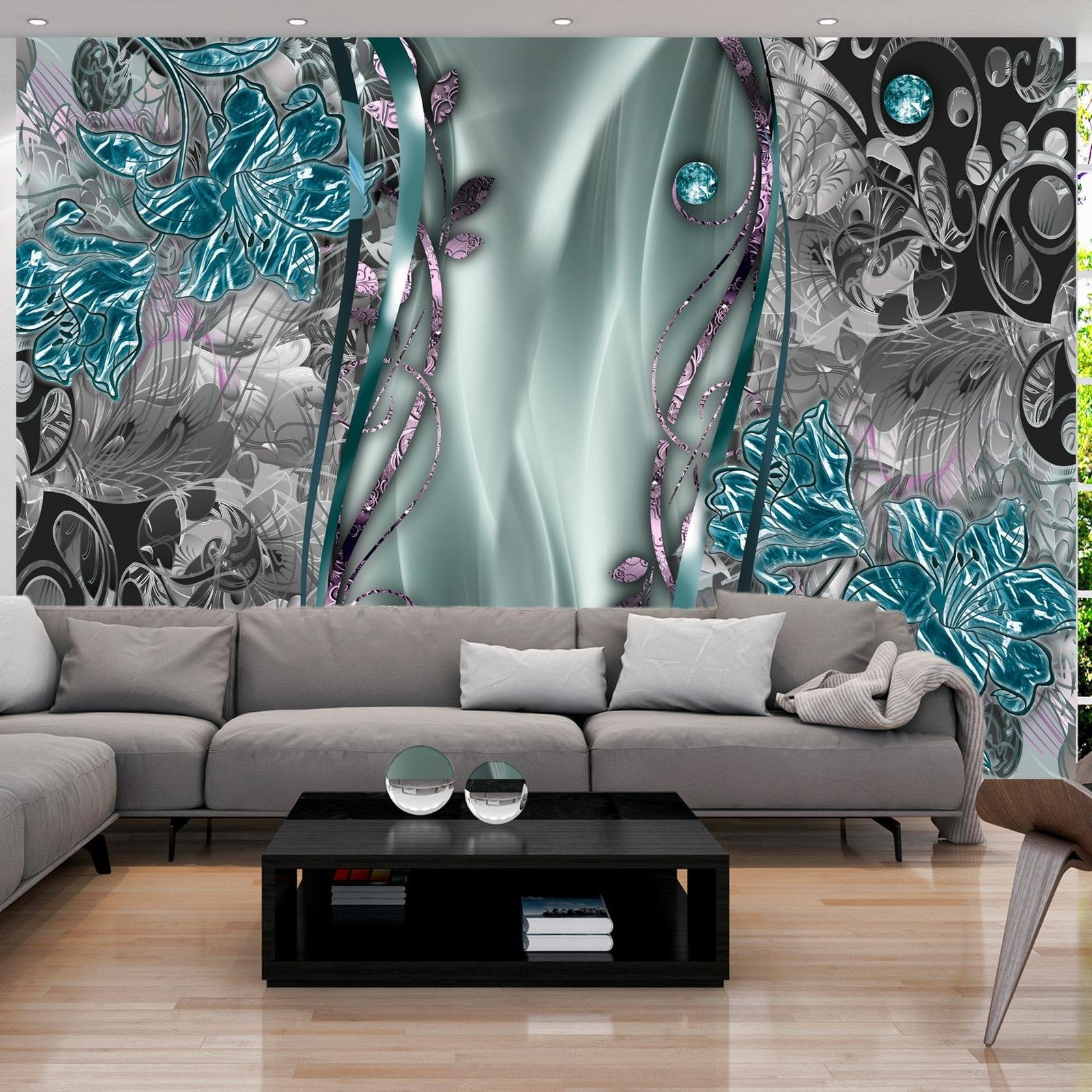 Tiptophomedecor Peel and Stick Glam Wallpaper Wall Mural - Floral ...