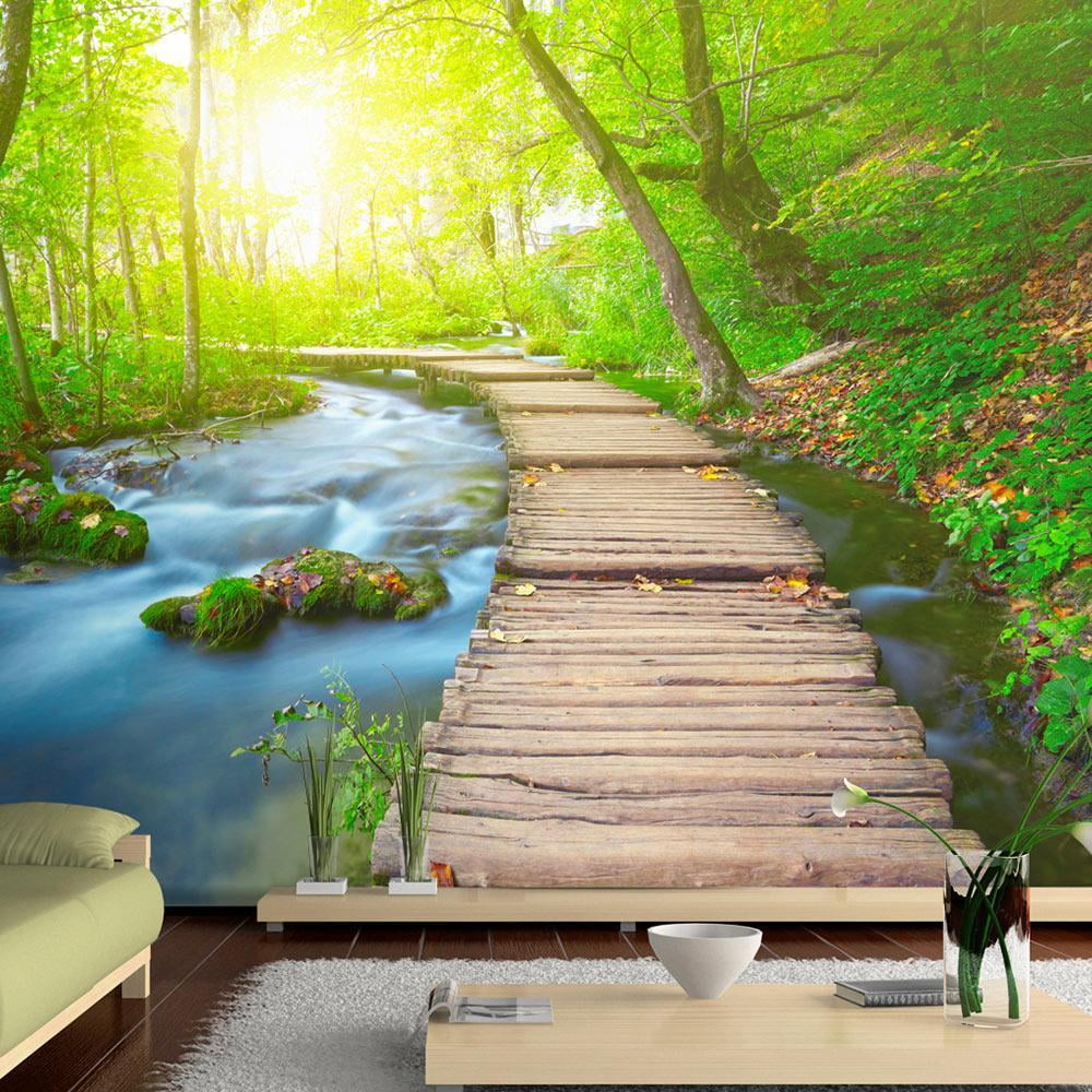 Tiptophomedecor Peel and Stick Nature Wallpaper Wall Mural - Green ...