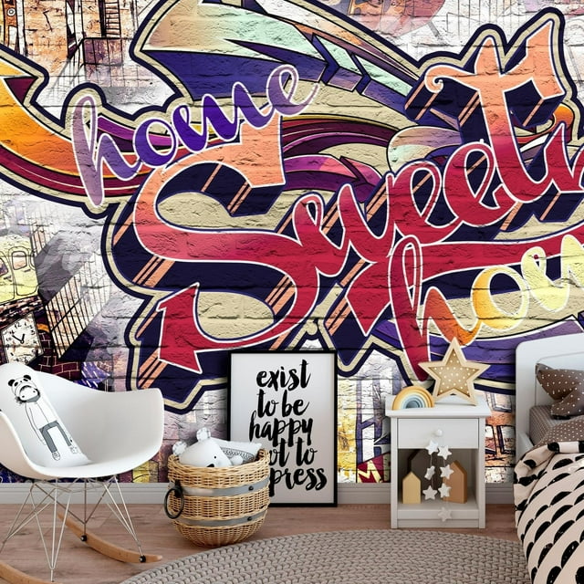 Tiptophomedecor Peel and Stick Street Art Wallpaper Wall Mural - Home ...