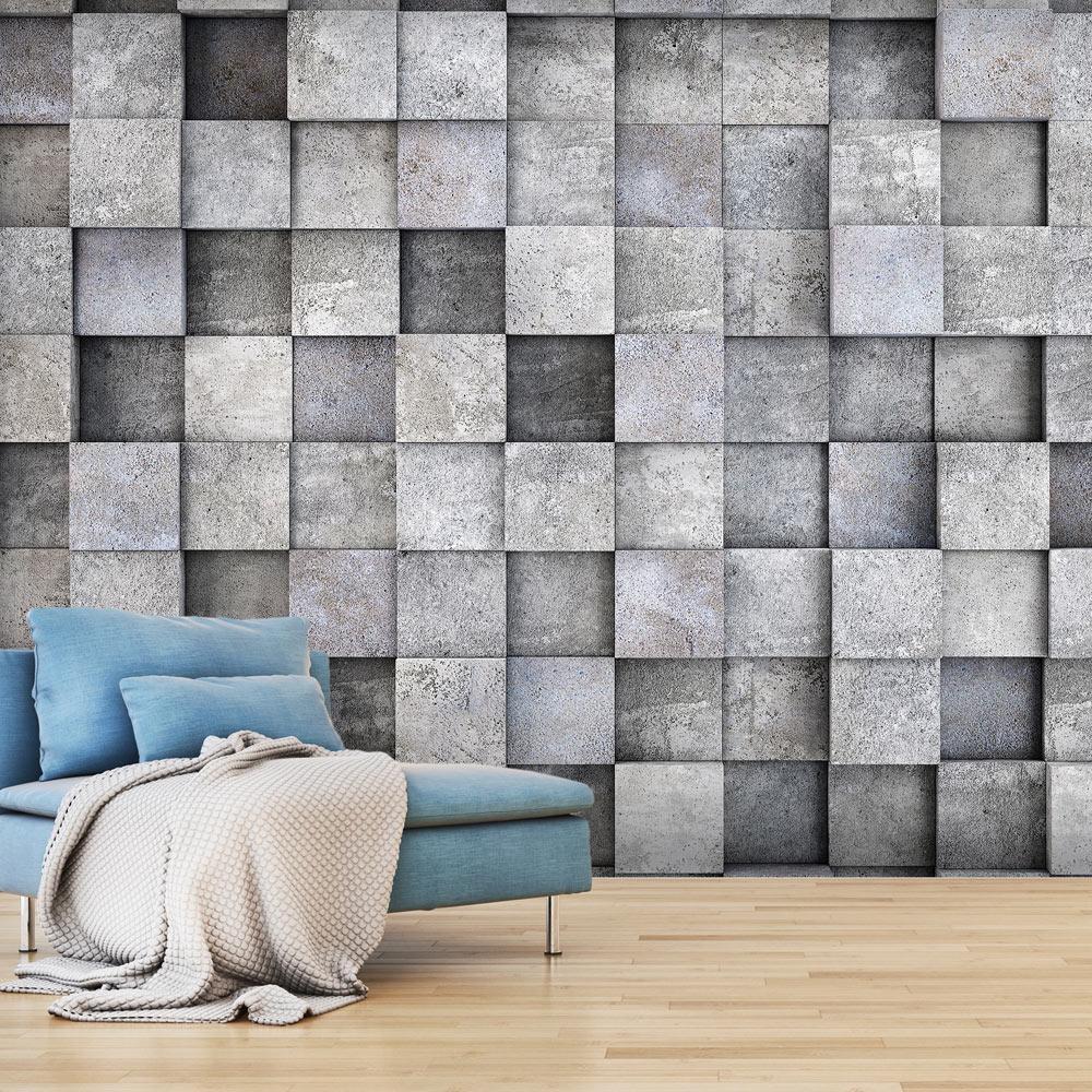 Tiptophomedecor Peel and Stick Wallpaper Wall Mural - Concrete 3D ...