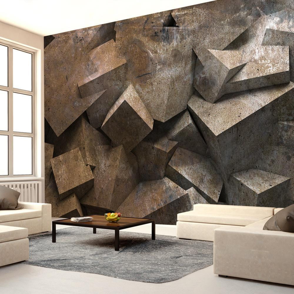 Tiptophomedecor Peel and Stick Wallpaper Wall Mural - Concrete Blocks ...