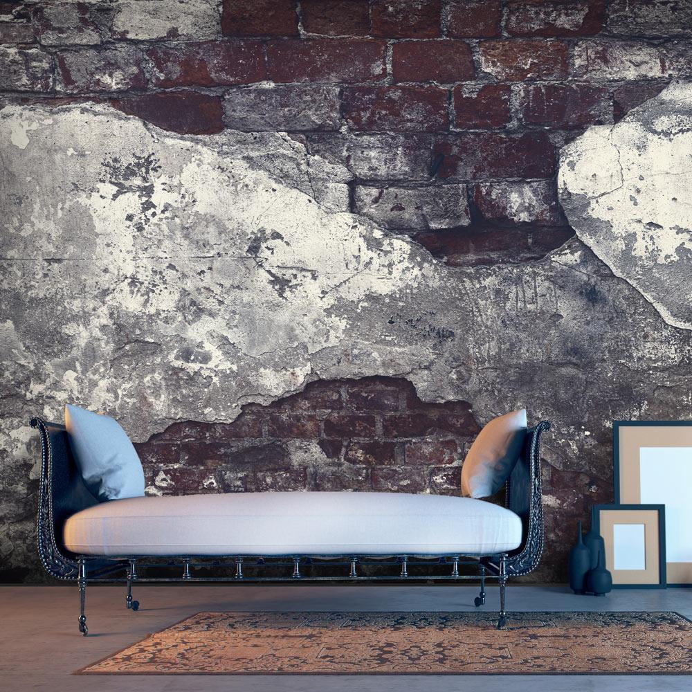 Tiptophomedecor Peel and Stick Wallpaper Wall Mural - Dark Old Brick ...