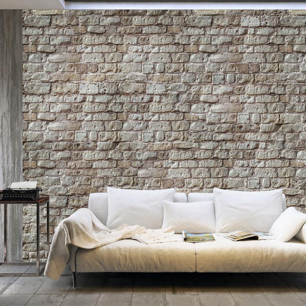 Tiptophomedecor Peel and Stick Wallpaper Wall Mural - Grey Old Brick ...