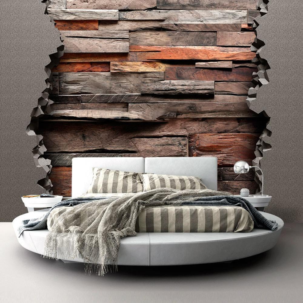 Tiptophomedecor Peel and Stick Wallpaper Wall Mural - Hidden Wood ...