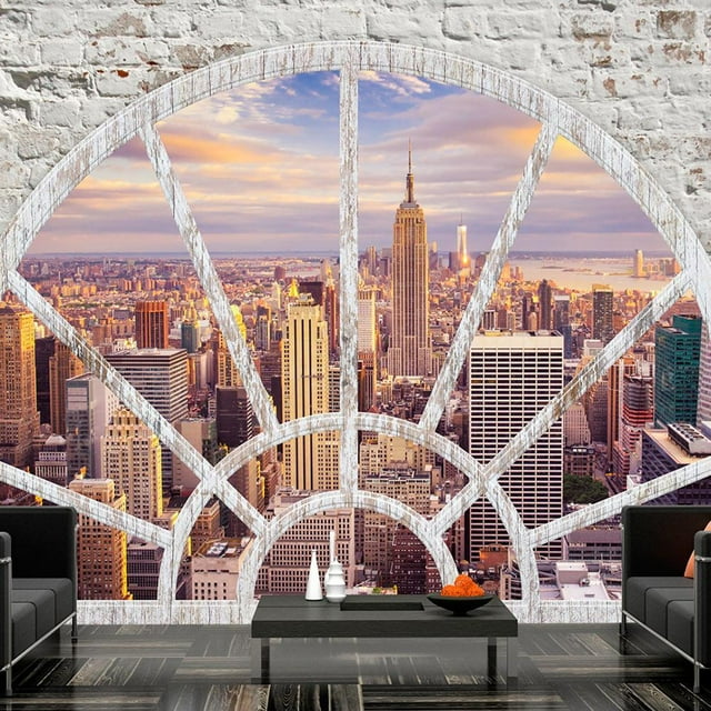 Tiptophomedecor Peel and Stick Wallpaper Wall Mural - New York Window ...
